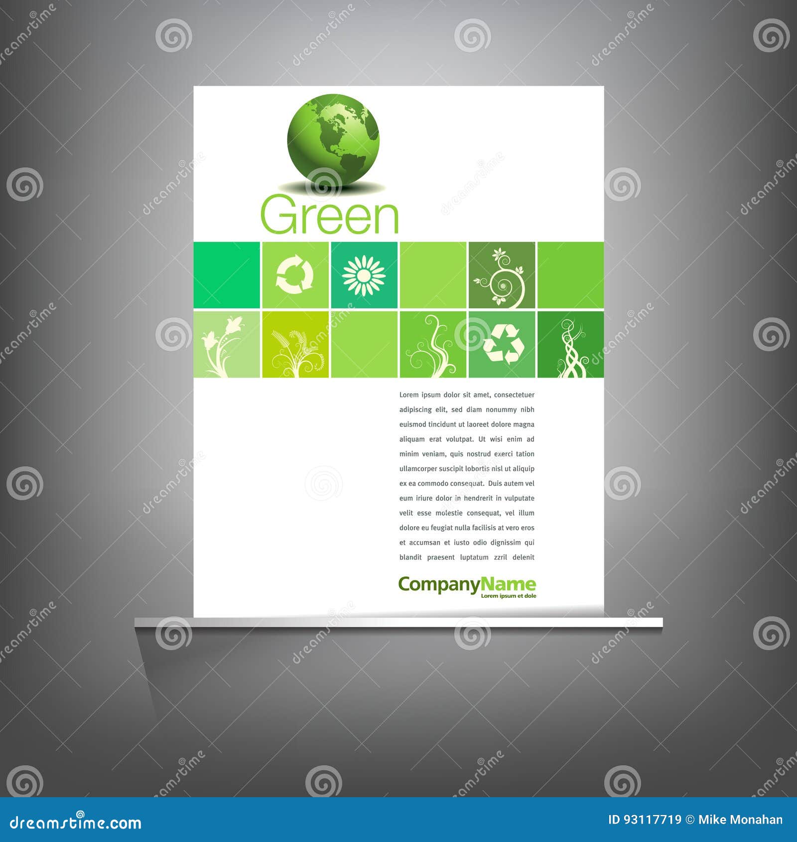 Green Environmental Page Template Stock Vector - Illustration of ...