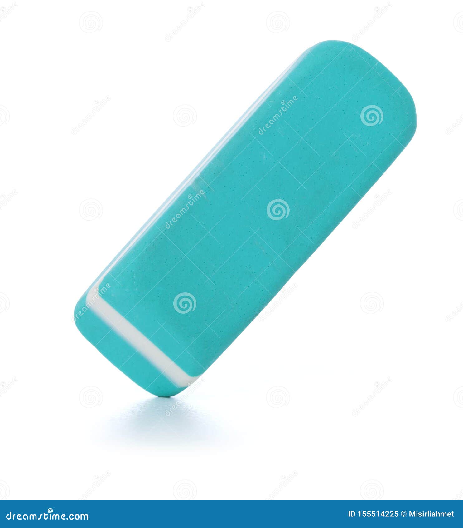 Green Eraser on Isolated White Stock Image - Image of single ...