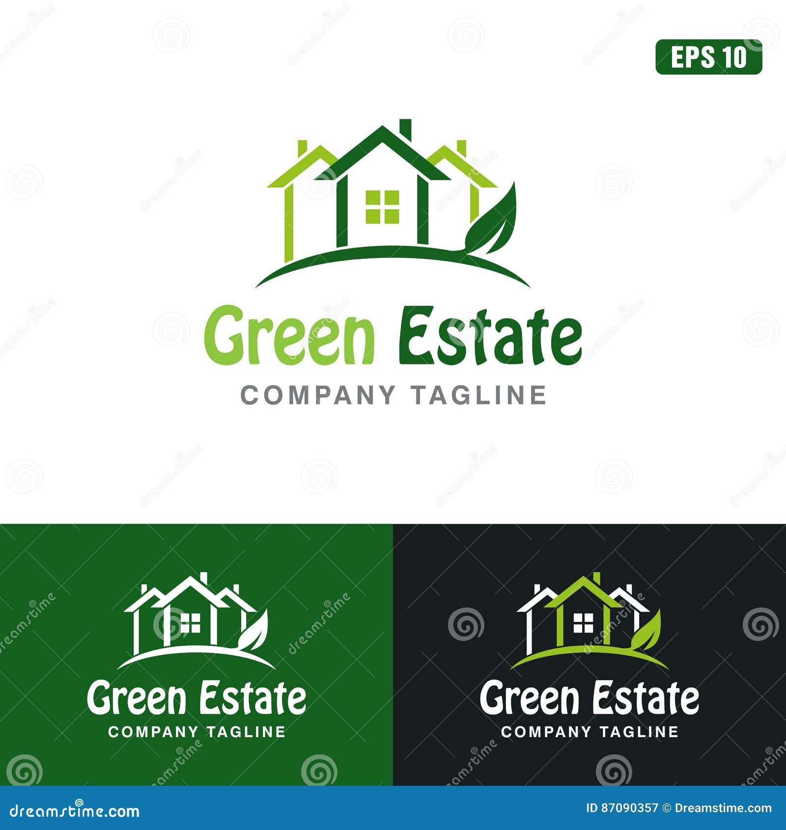 Green Estate Logo / Icon Vector Design Business Logo Idea Stock Vector ...