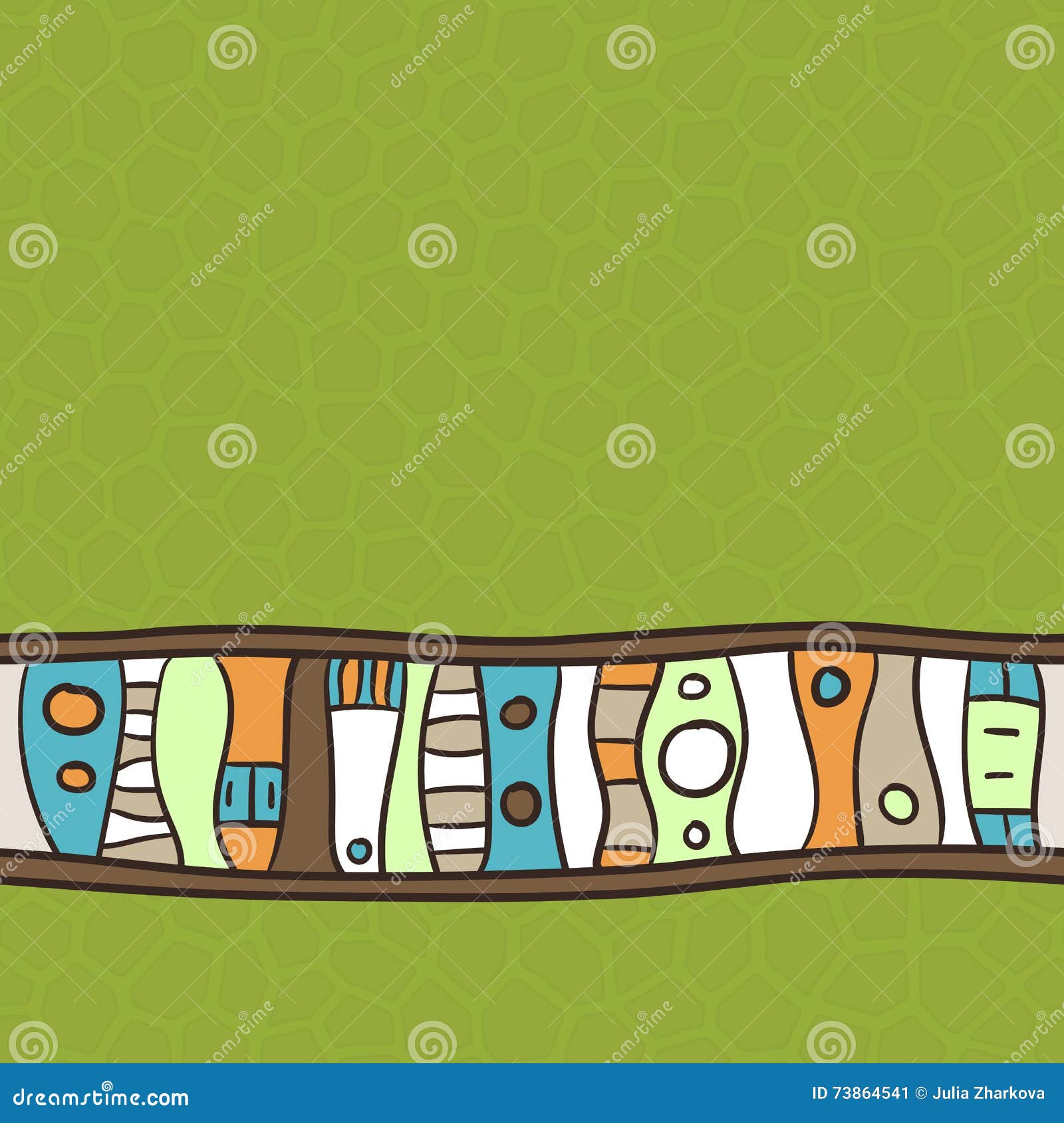 Green Ethnic Tiles and Border, Seamless Texture Stock Vector ...