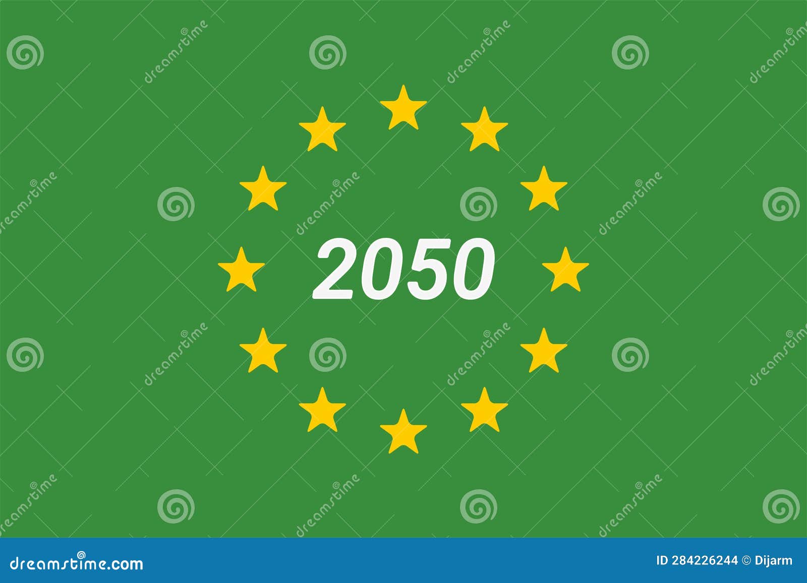 2050 Green Eu - Europe Union Flag. Vector Illustration Stock Vector ...