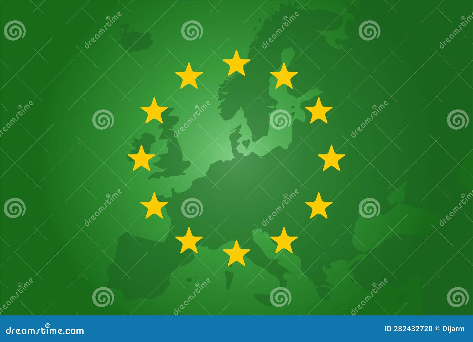 Green Eu - Europe Union Map. Vector Illustration Stock Vector ...
