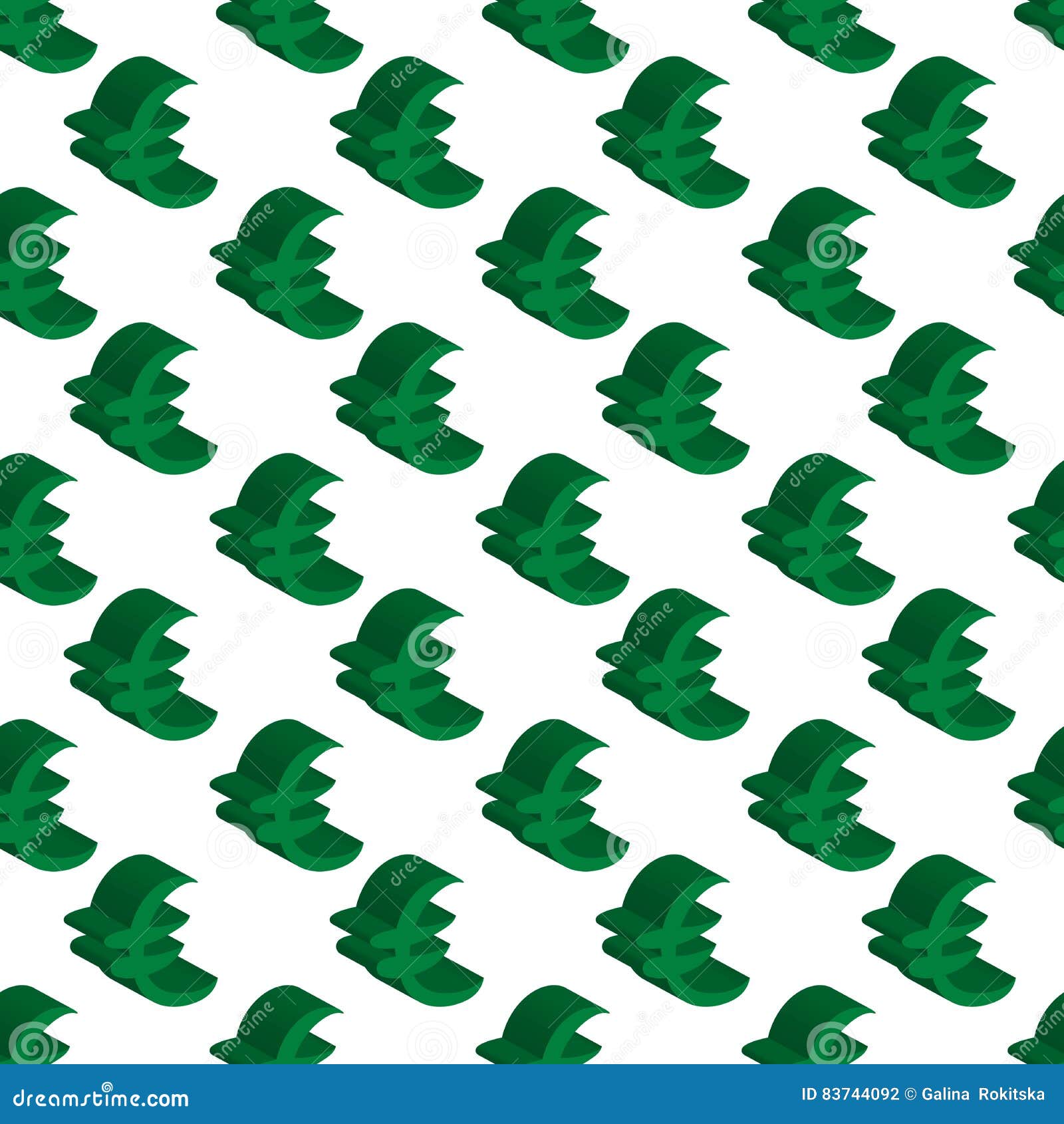 Green Euro Money Small Sizes. Seamless Pattern. Vector Illustration ...