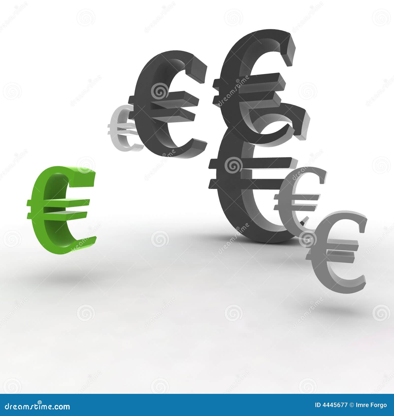 Green Euro Symbol in the Air Stock Illustration - Illustration of ...