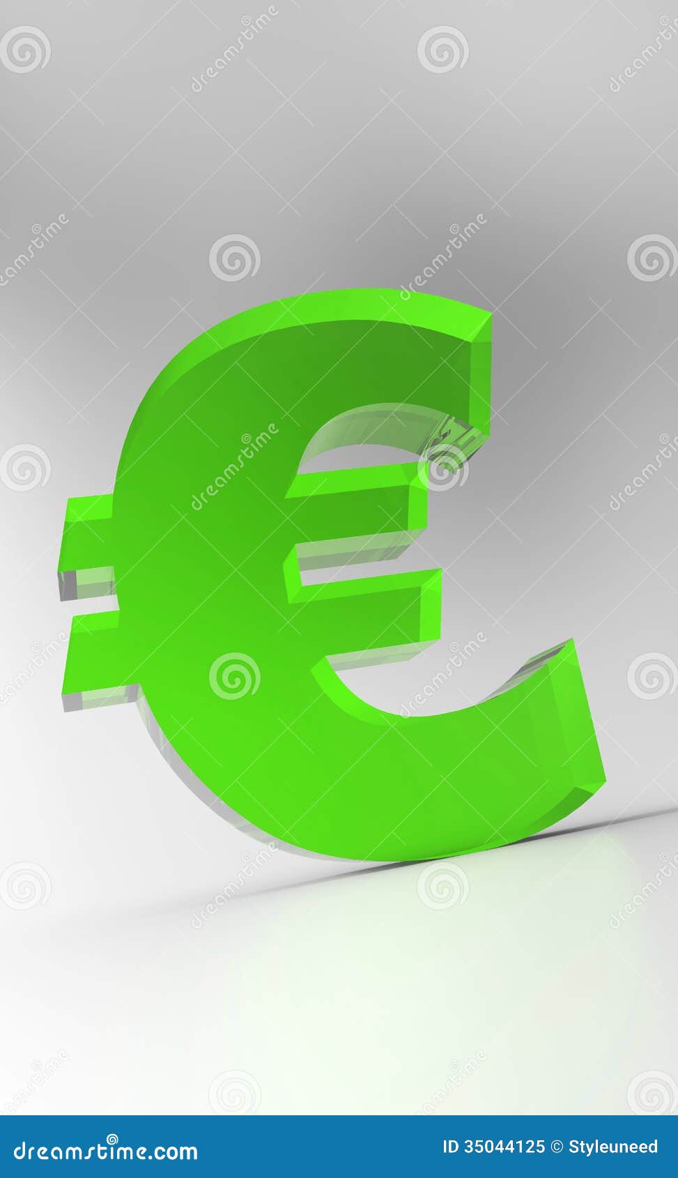 Green Euro symbol stock illustration. Illustration of value - 35044125