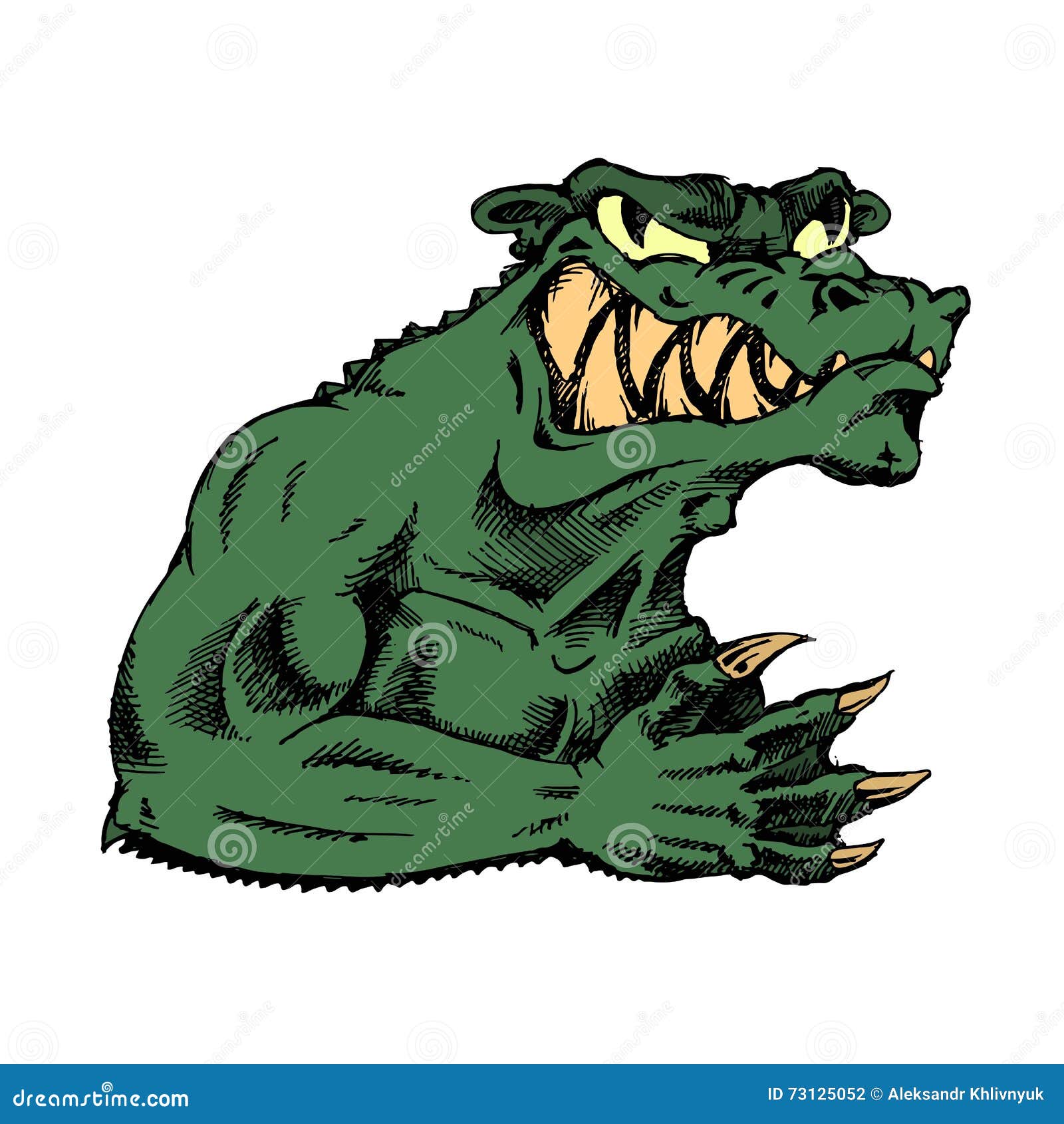 Green evil monster stock illustration. Illustration of halloween - 73125052