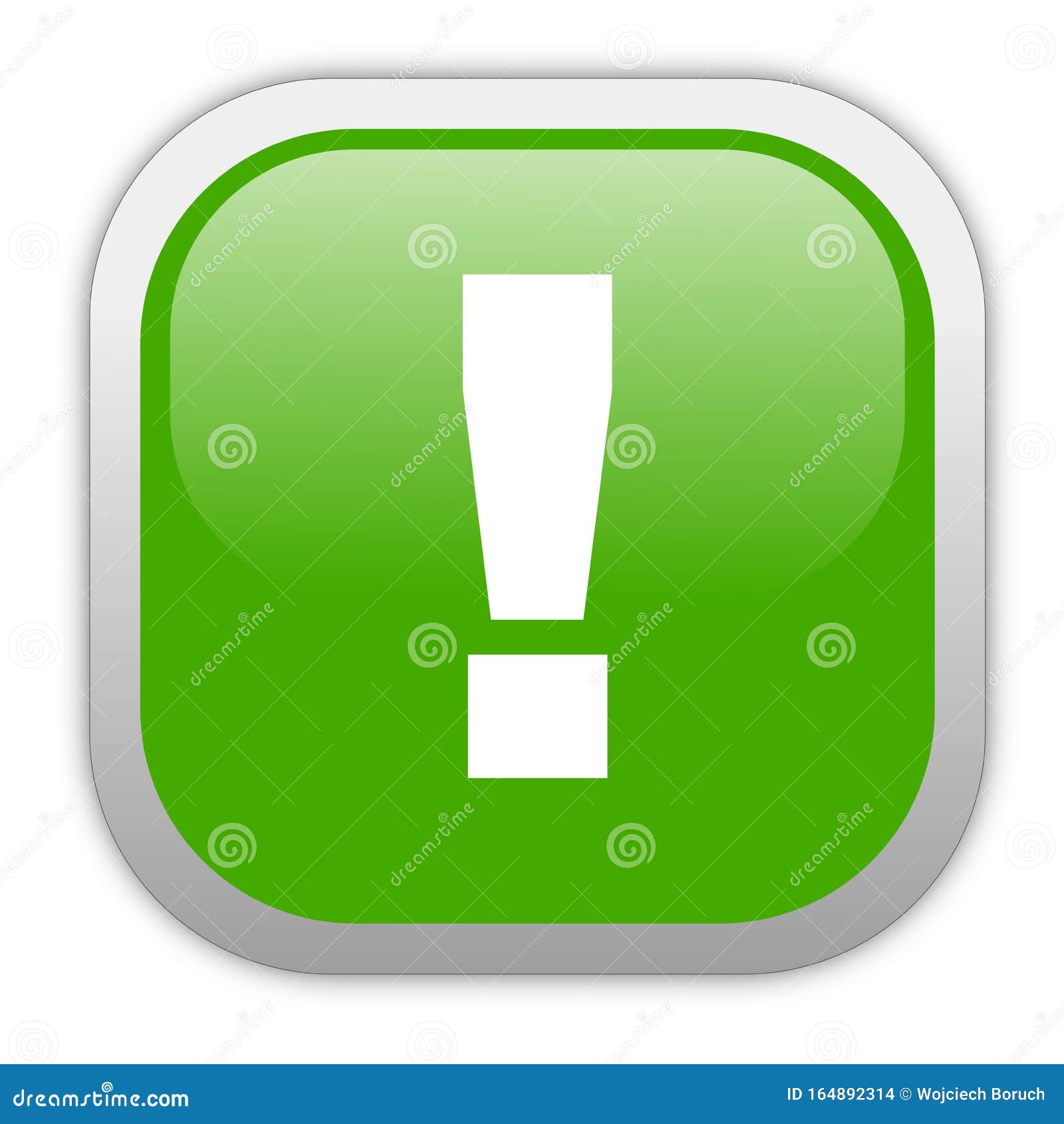 Green Exclamation Mark Button Stock Illustration - Illustration of ...