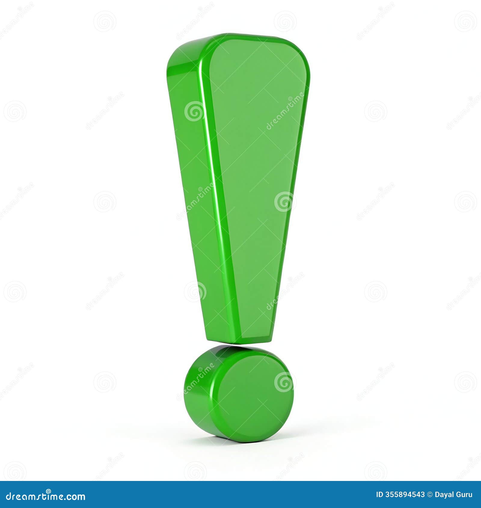 Green Exclamation Mark Isolated on White Background Stock Illustration ...