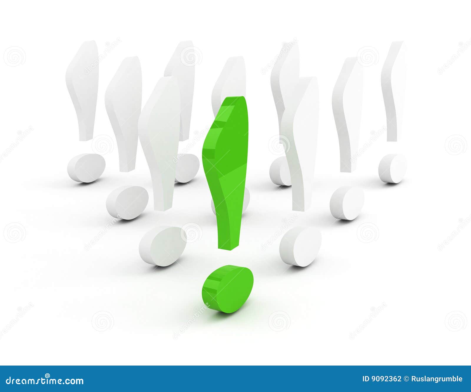 Green Exclamation Mark Leadership Concept Stock Illustration ...