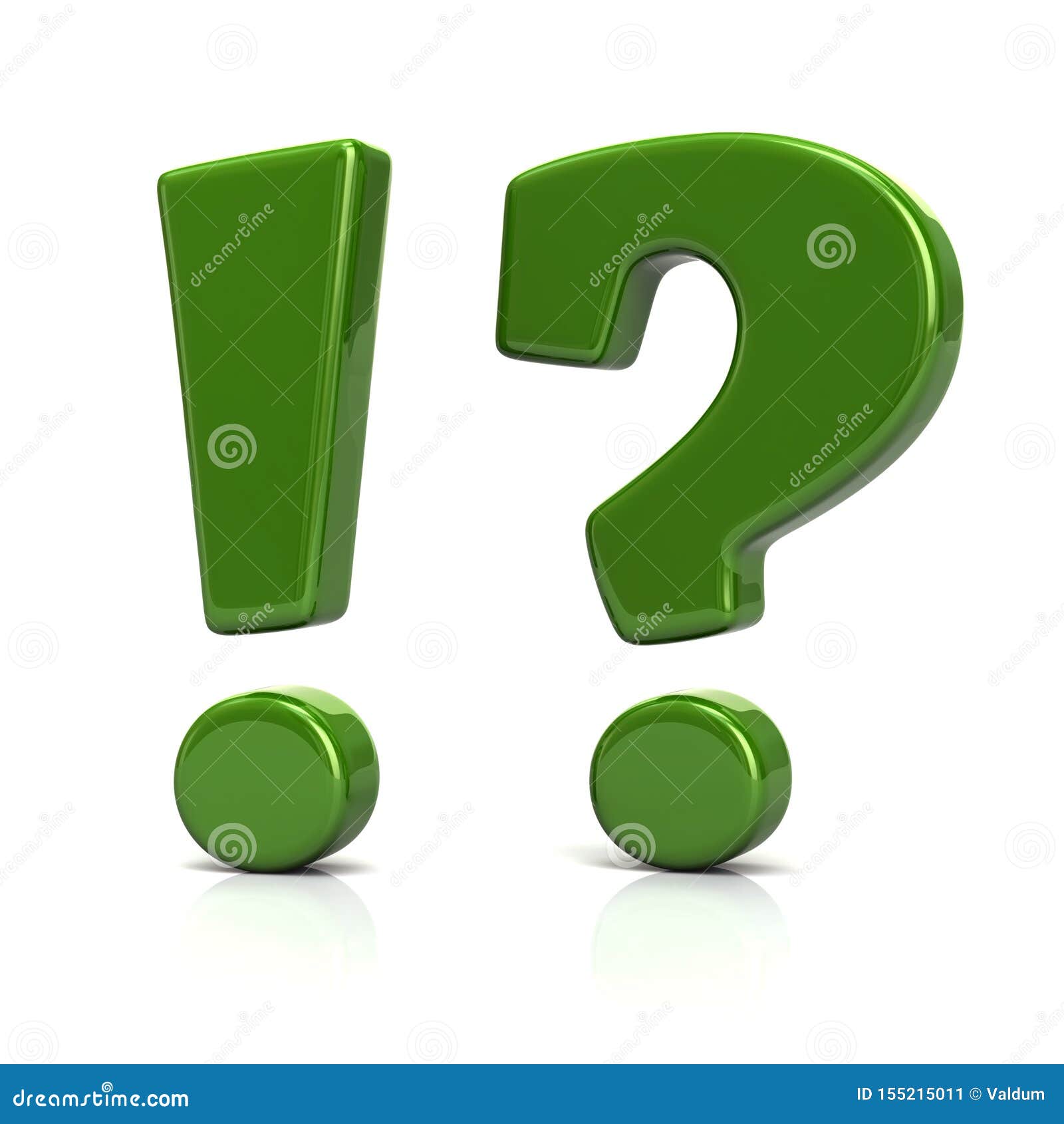 Green Exclamation Mark and Question Mark Icon Stock Illustration ...