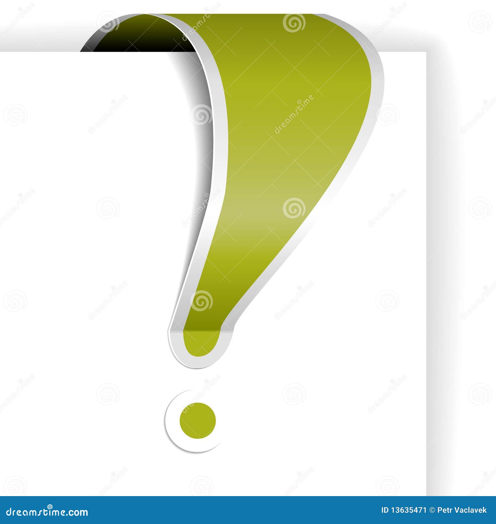 Green Exclamation Mark with White Border Stock Vector - Illustration of ...