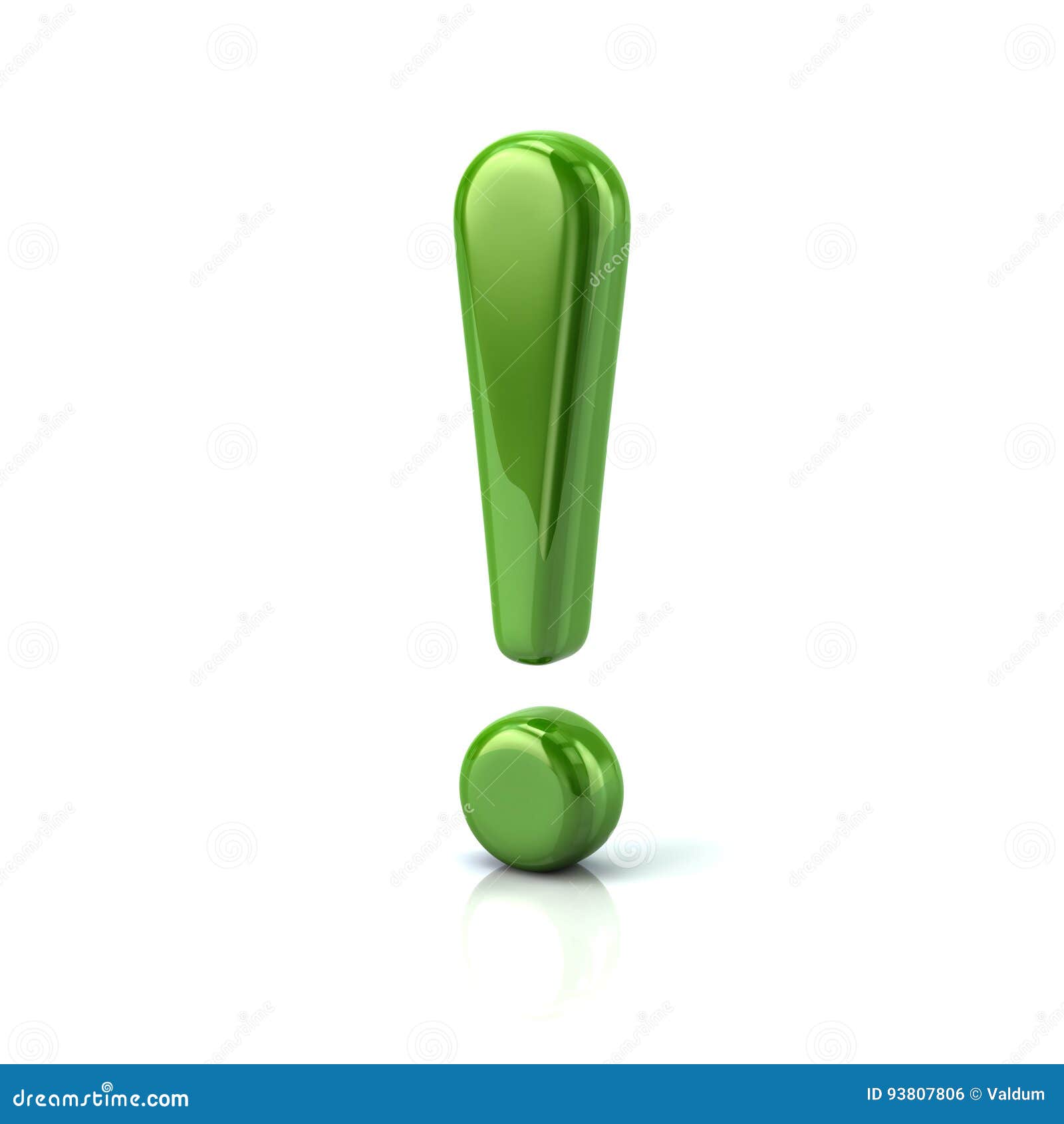 Green Exclamation Mark With White Border Cartoon Vector | CartoonDealer ...
