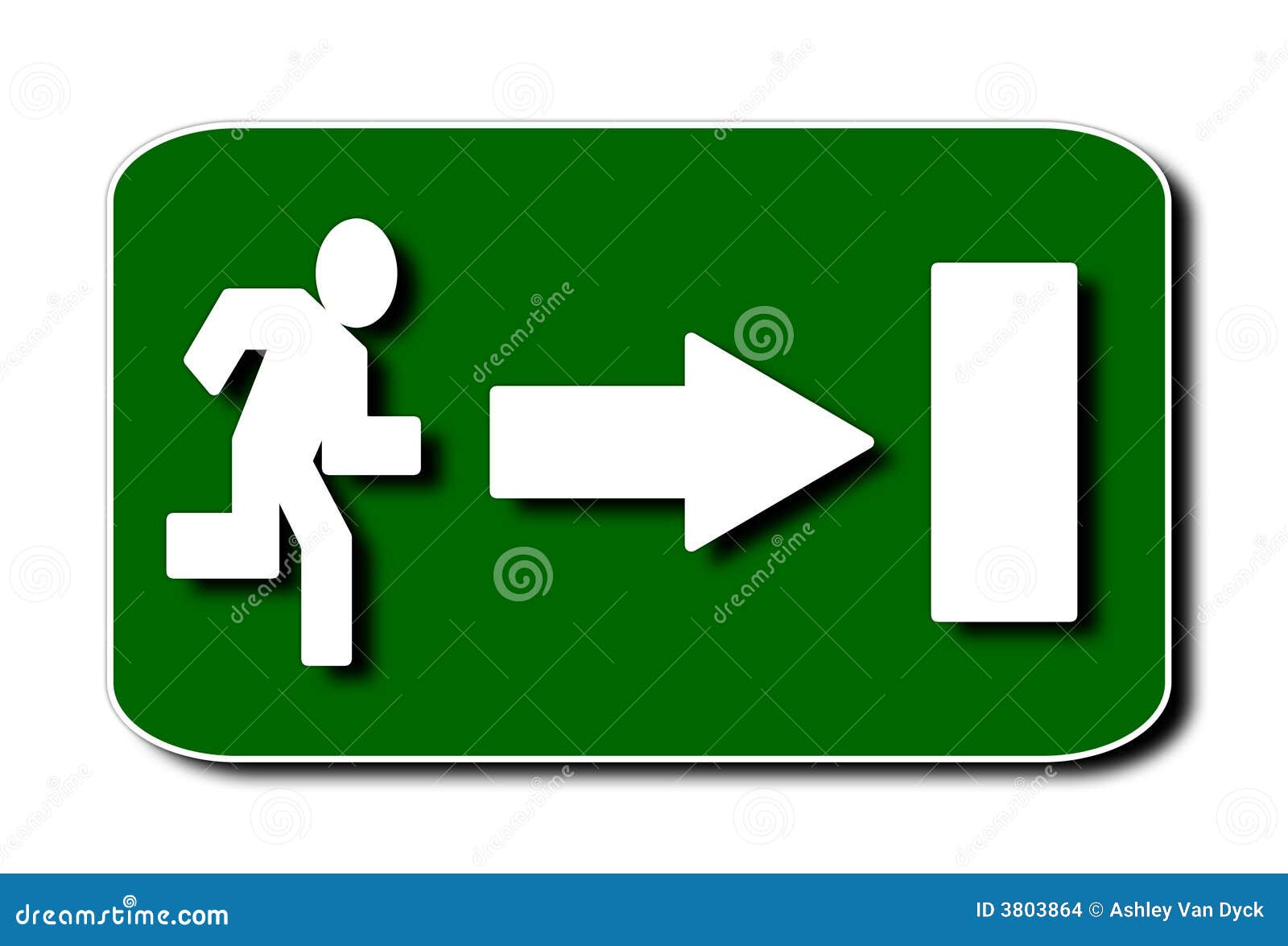 Green exit sign stock illustration. Illustration of safety - 3803864