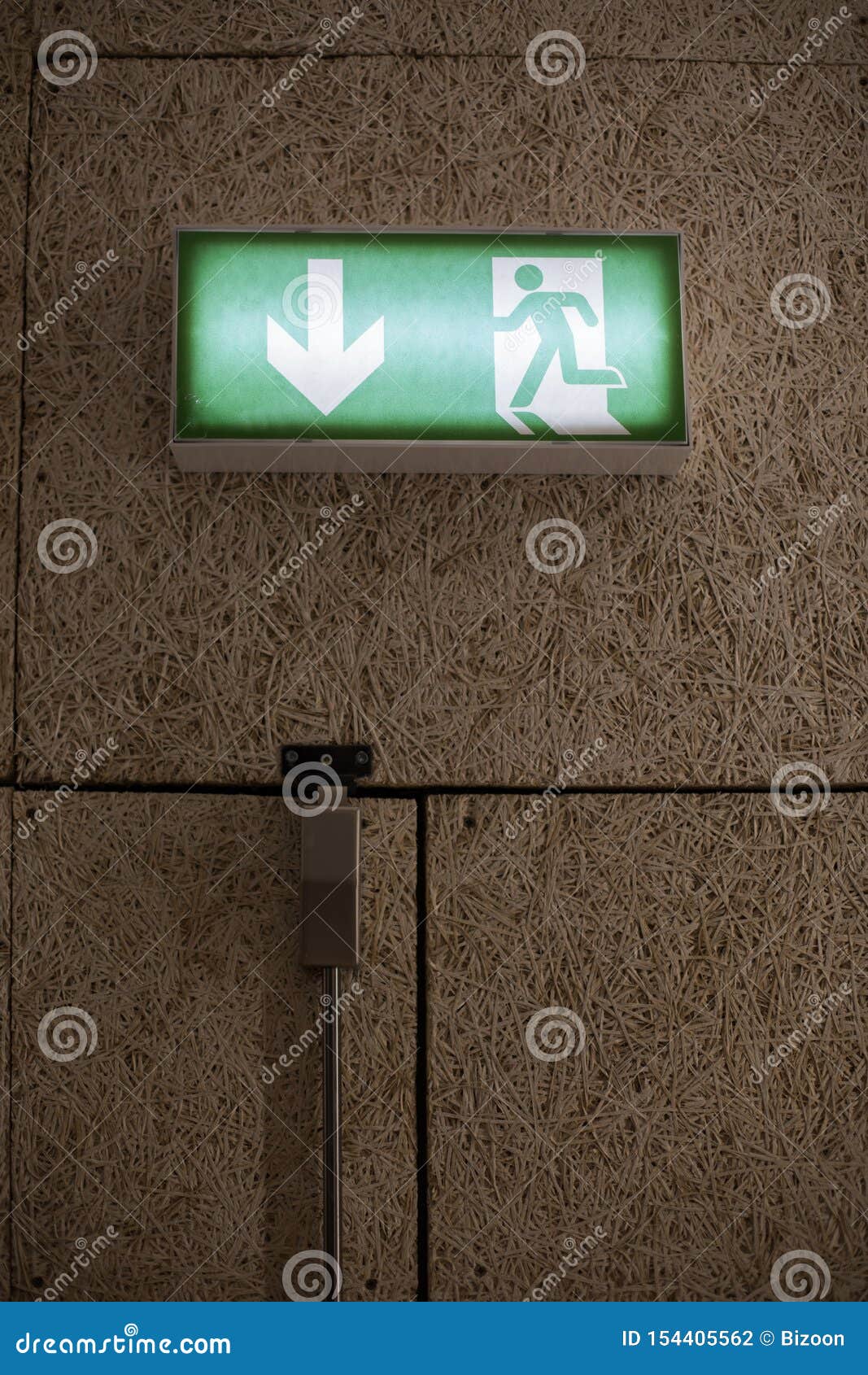 Green Exit Sign Above a Door Stock Photo - Image of guidance, warning ...
