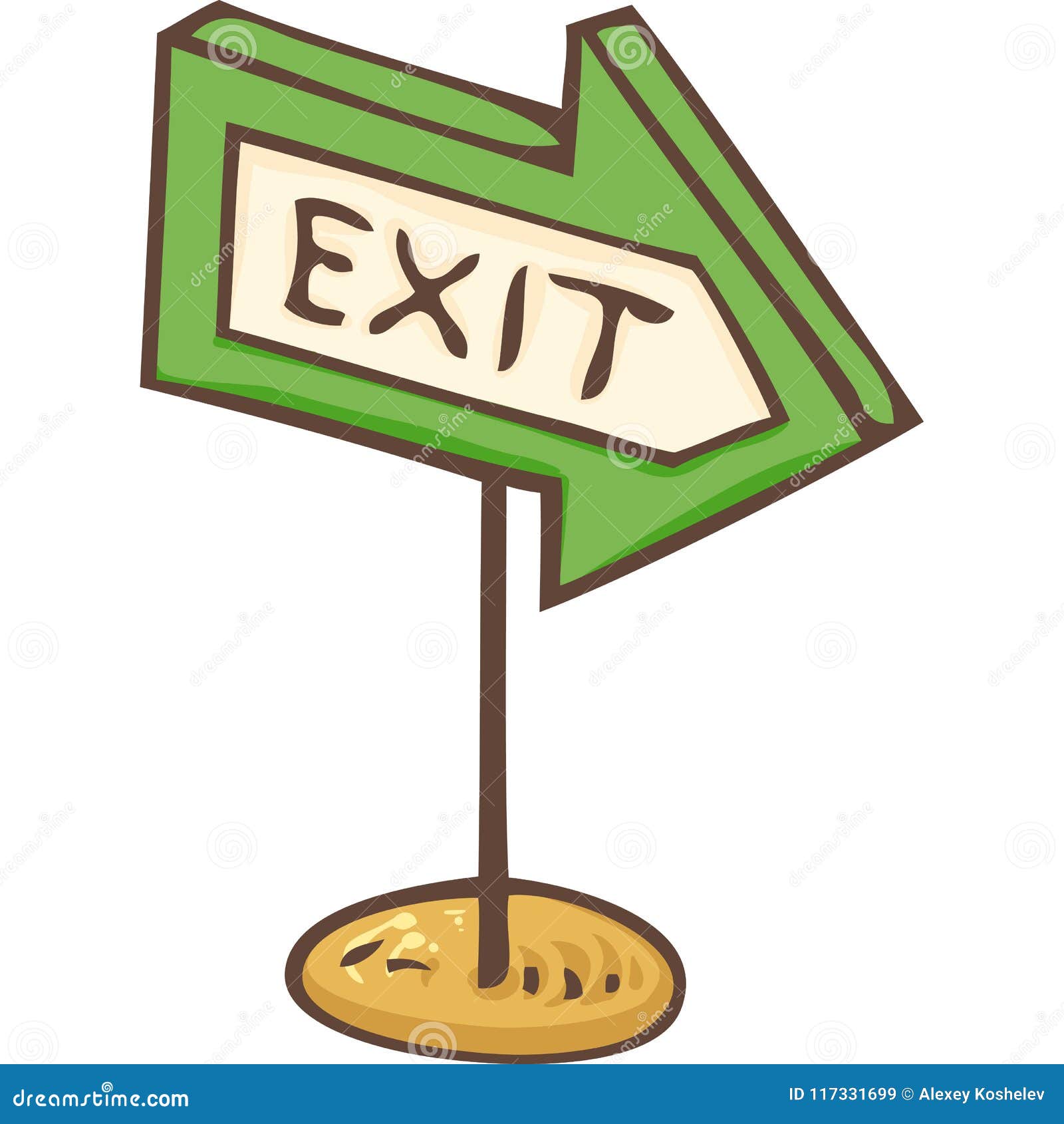 Green Exit Sign Board stock illustration. Illustration of stand - 117331699