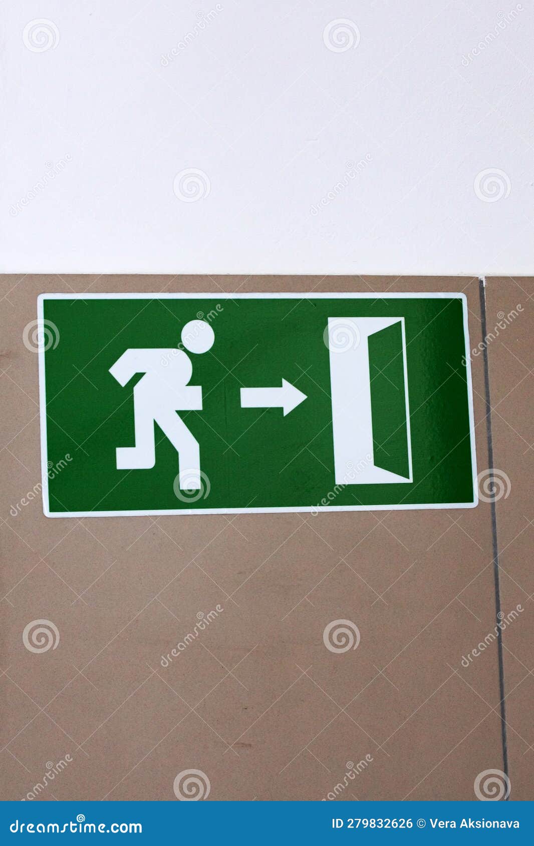 Green Exit Sign at Door in Building Stock Photo - Image of emergency ...
