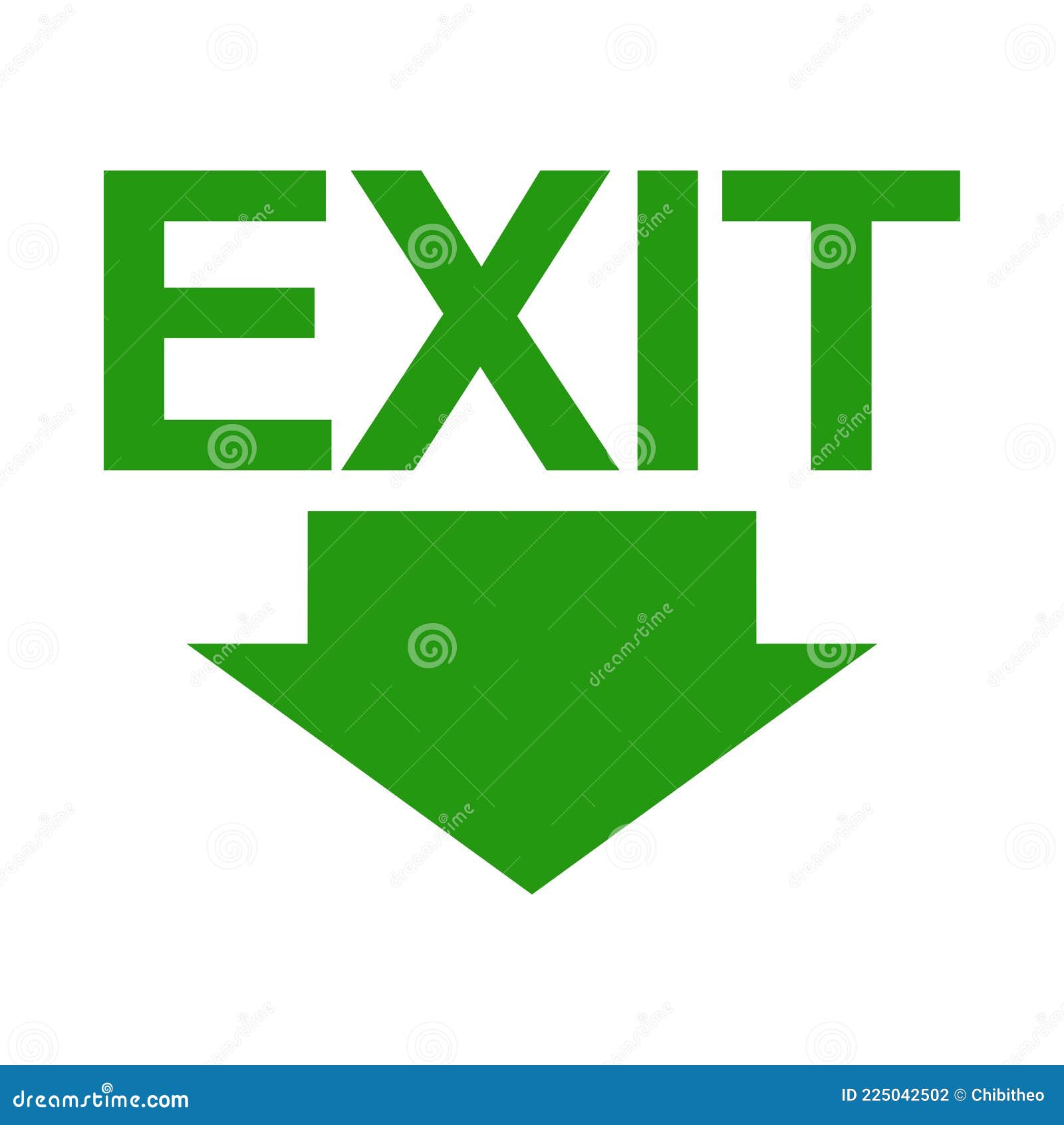 Exit Sign on Green and White for Emergency. Stock Vector - Illustration ...