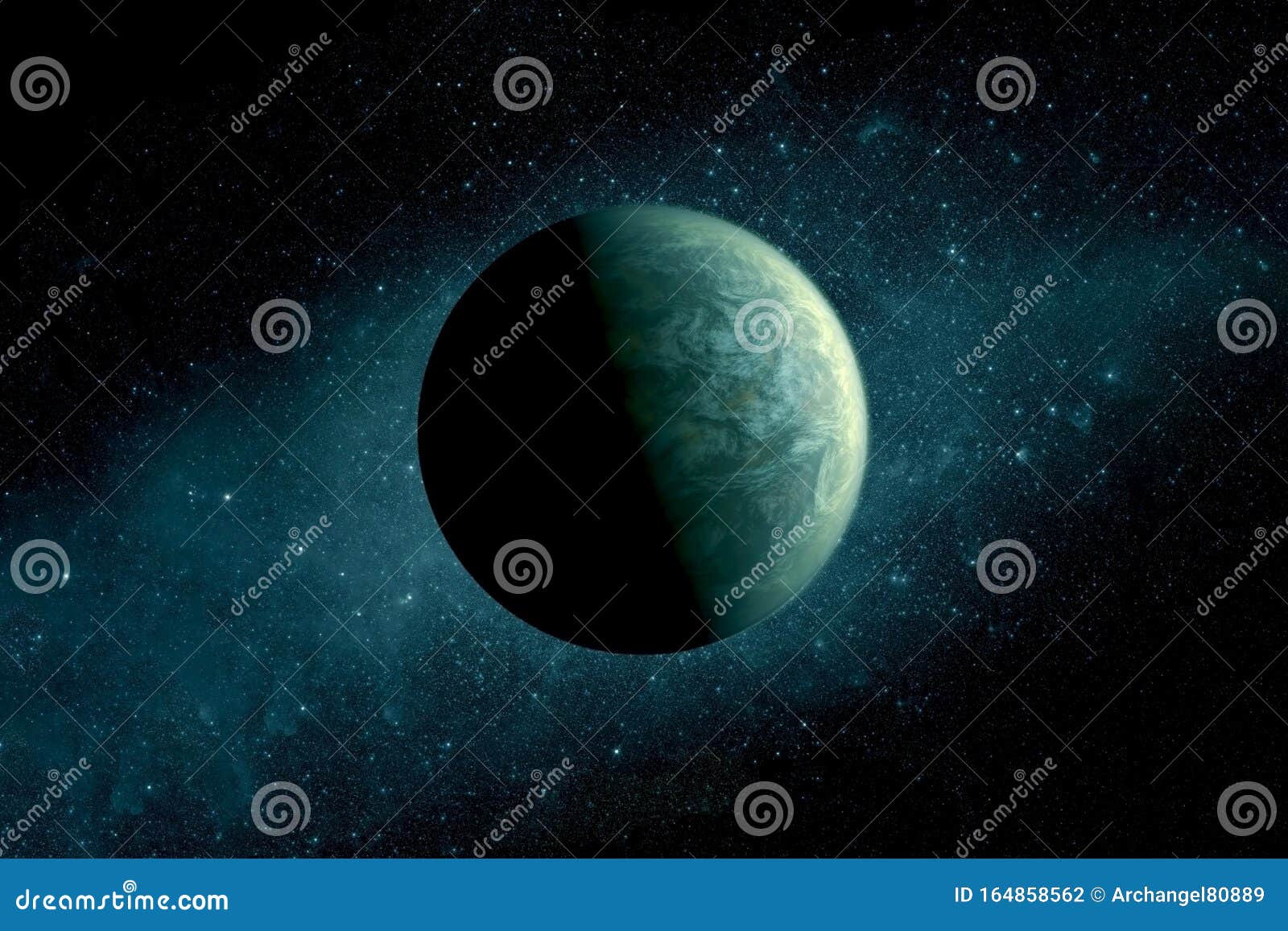 Green Exoplanet in Deep Space. Elements of this Image Furnished by NASA ...