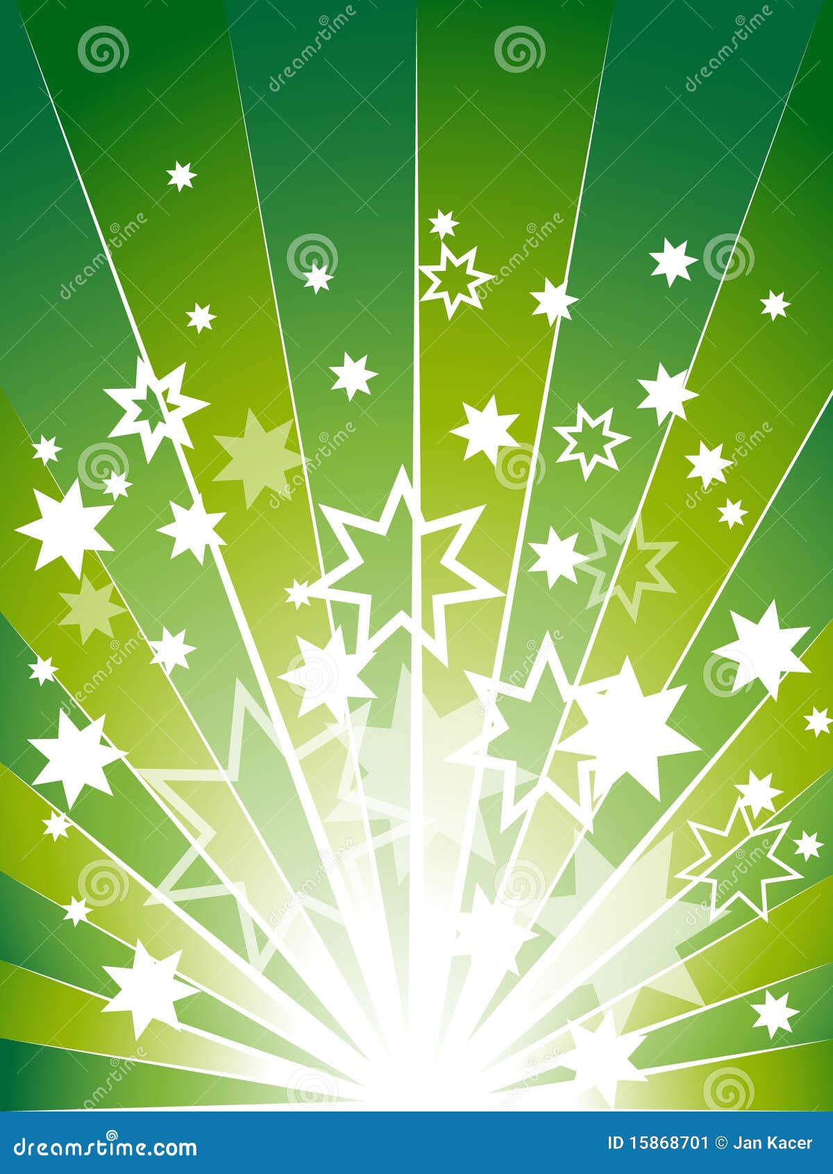 Green Explosion Background with Many Stars Stock Illustration ...