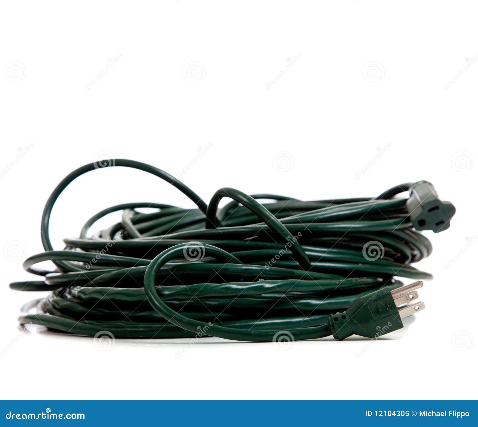 Green Extension Cord on a White Background Stock Image - Image of copy ...