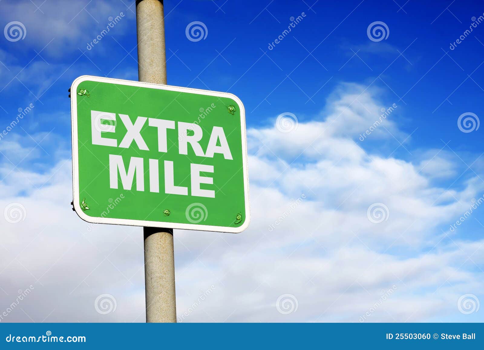 Green extra mile sign stock photo. Image of faster, blue - 25503060