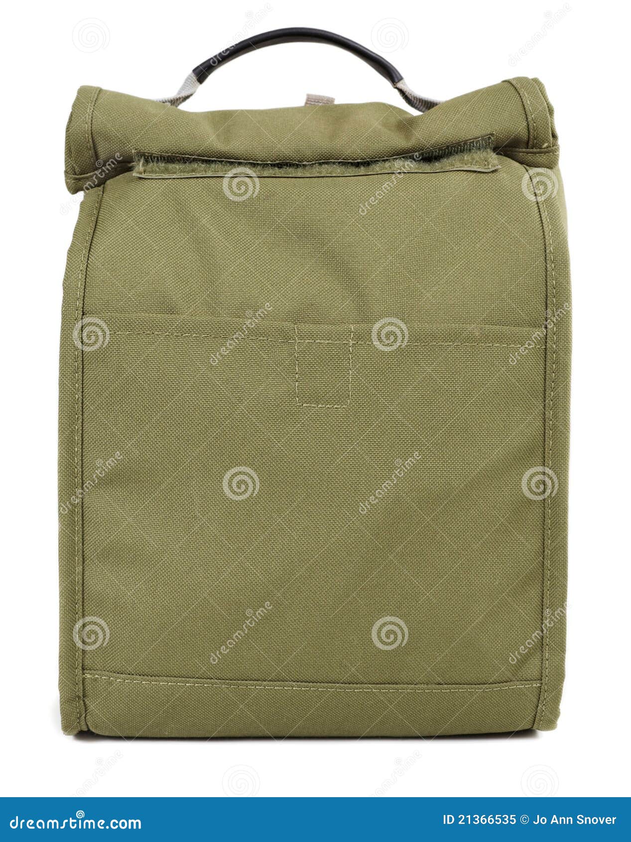 Green fabric lunch sack stock image. Image of view, isolated - 21366535