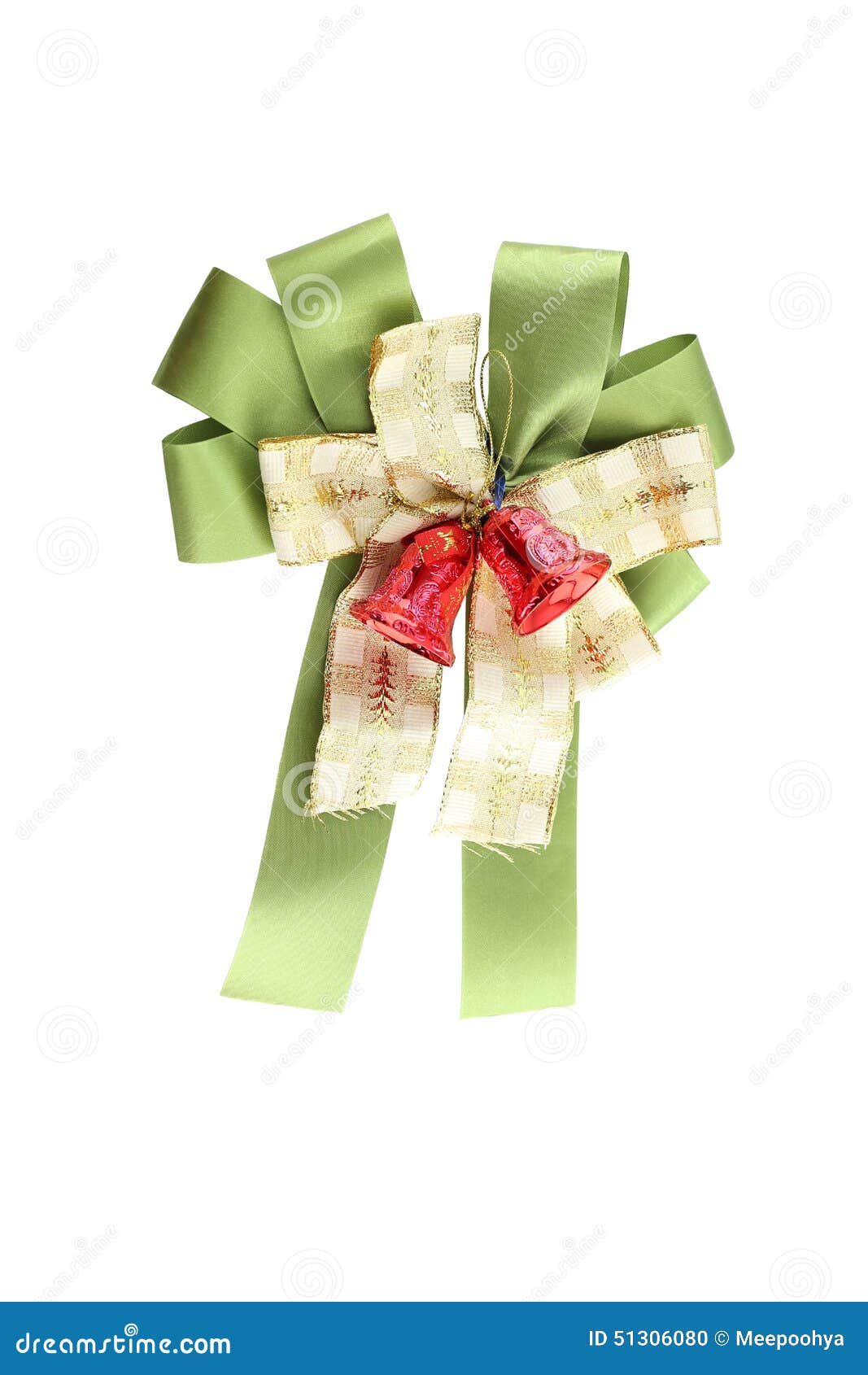 Green fabric ribbon. stock photo. Image of holiday, ribbon - 51306080