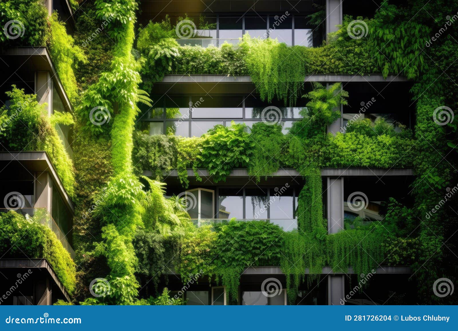 Green Facade, Vertical Garden in Architecture. Ecological Building ...