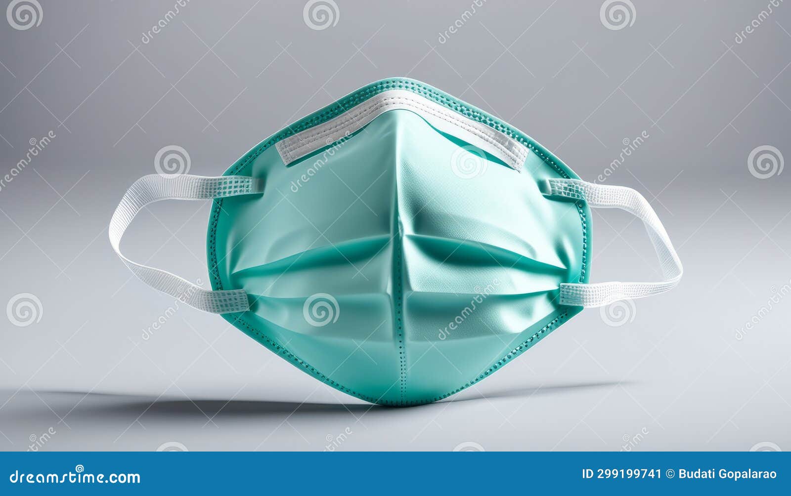 A Green Face Mask on a White Background Stock Illustration ...