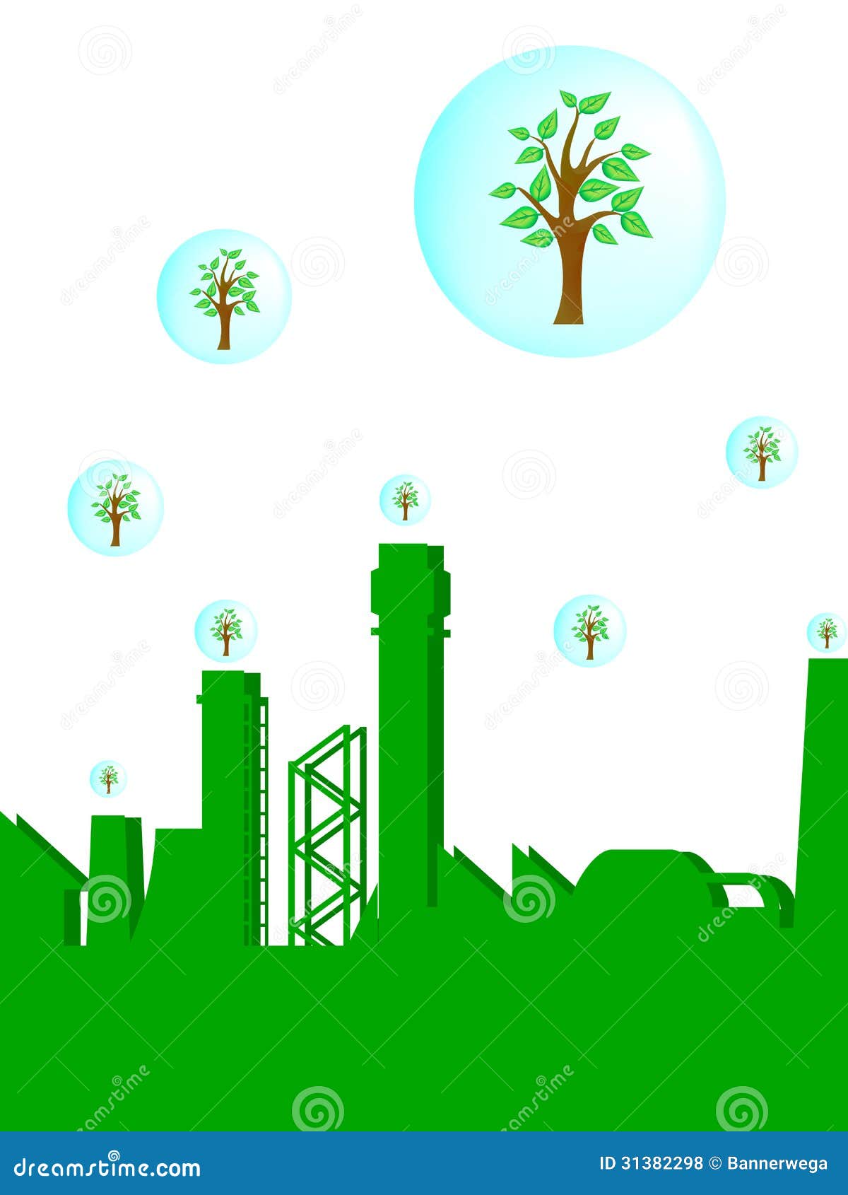 Green factory stock illustration. Illustration of manufactory - 31382298