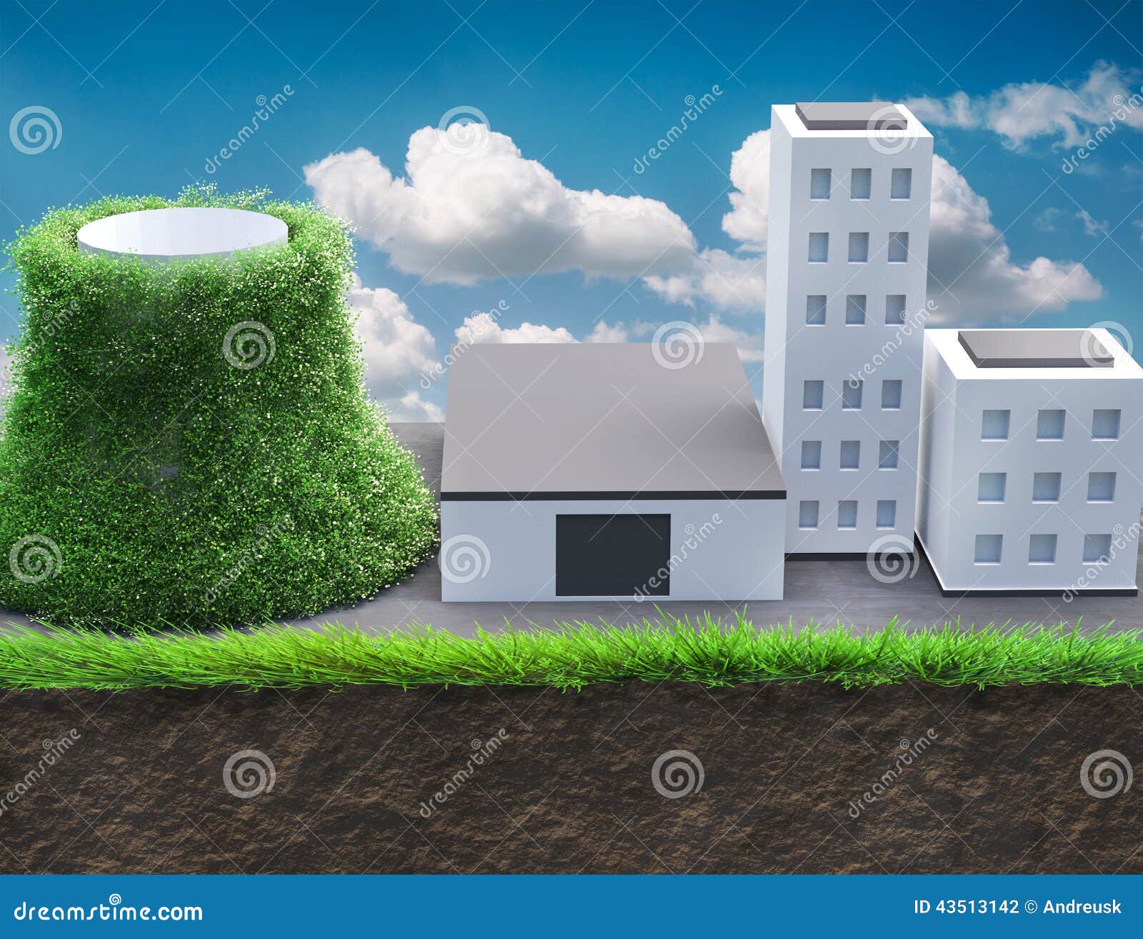 Green factory stock illustration. Illustration of energy - 43513142