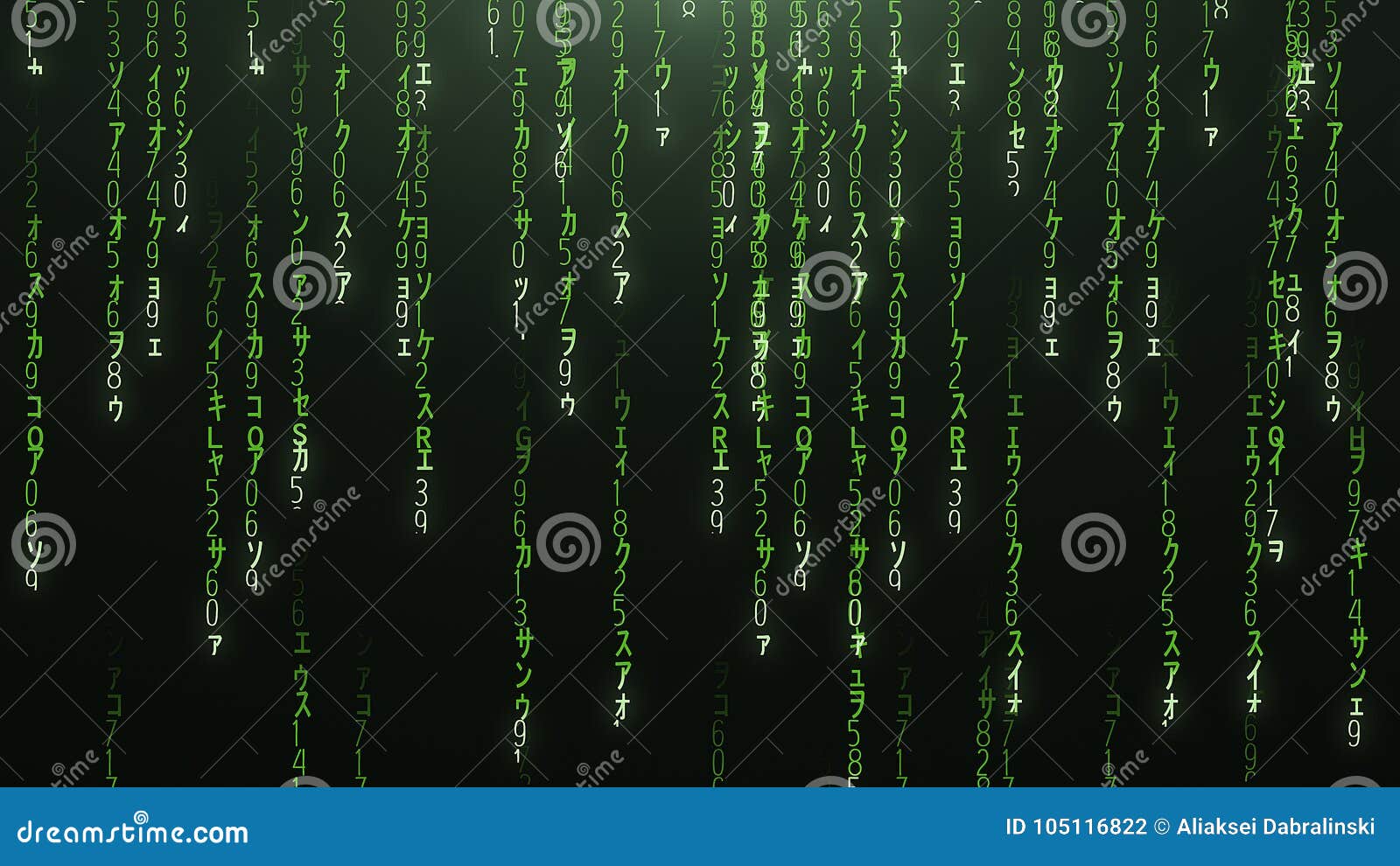 Green Falling Red Matrix Code Stock Photo - Image of background, flow ...