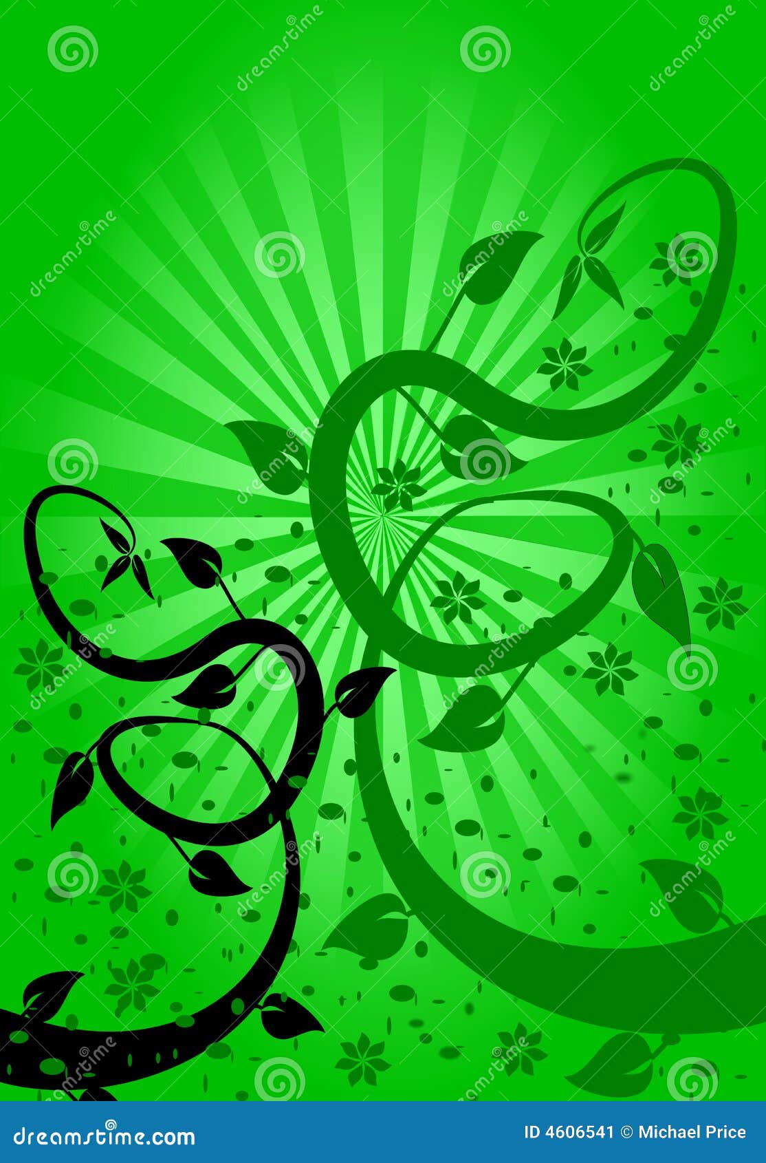 Green Fan Floral Background Stock Vector - Illustration of abstract ...