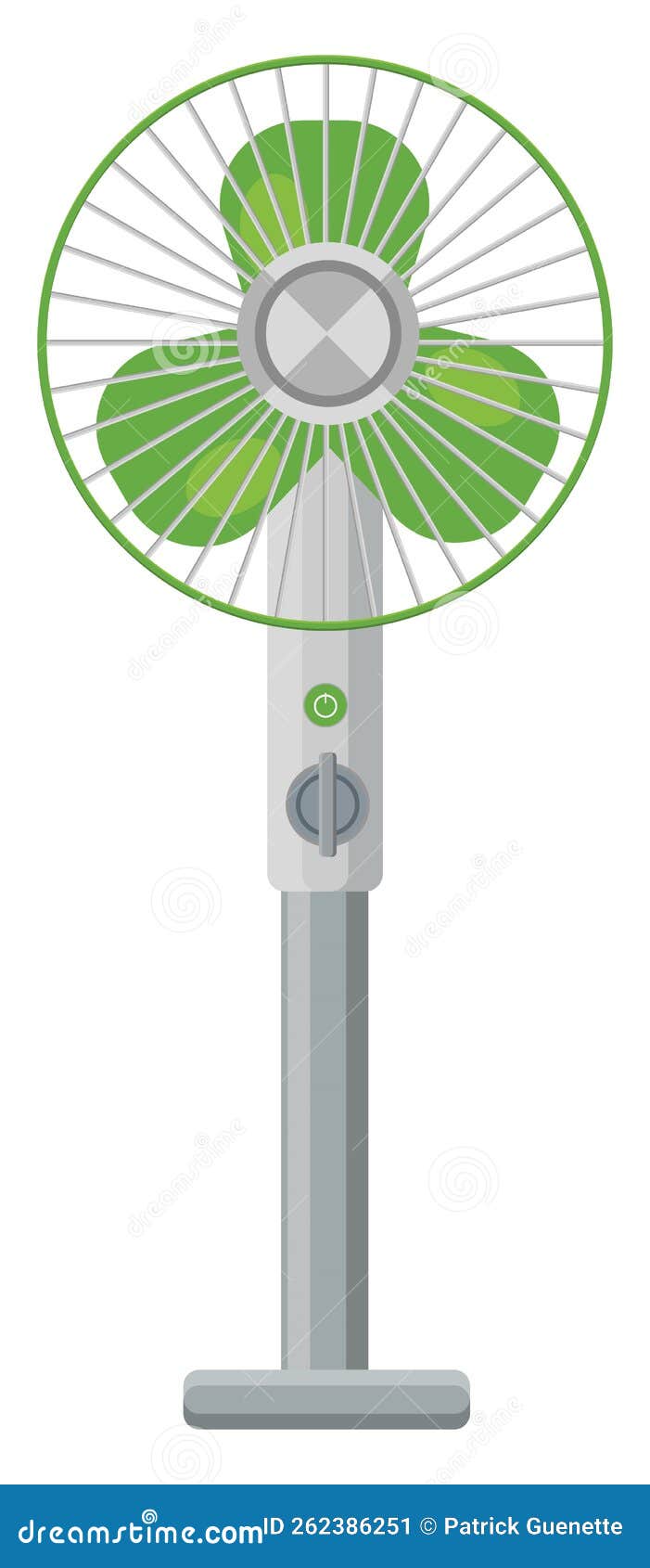 Green fan, icon stock vector. Illustration of equipment - 262386251
