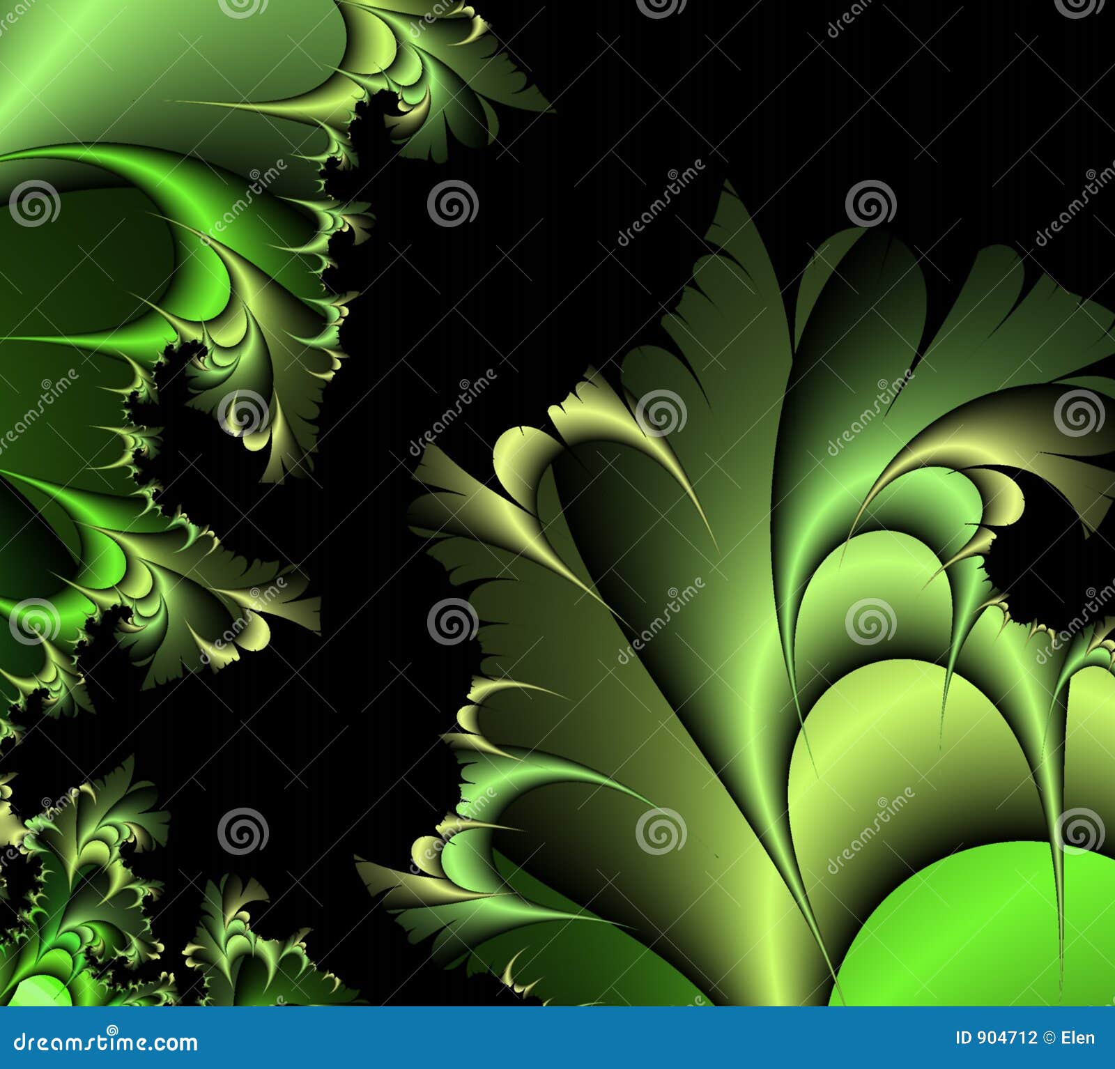 Green fantasy plants stock illustration. Illustration of card - 904712
