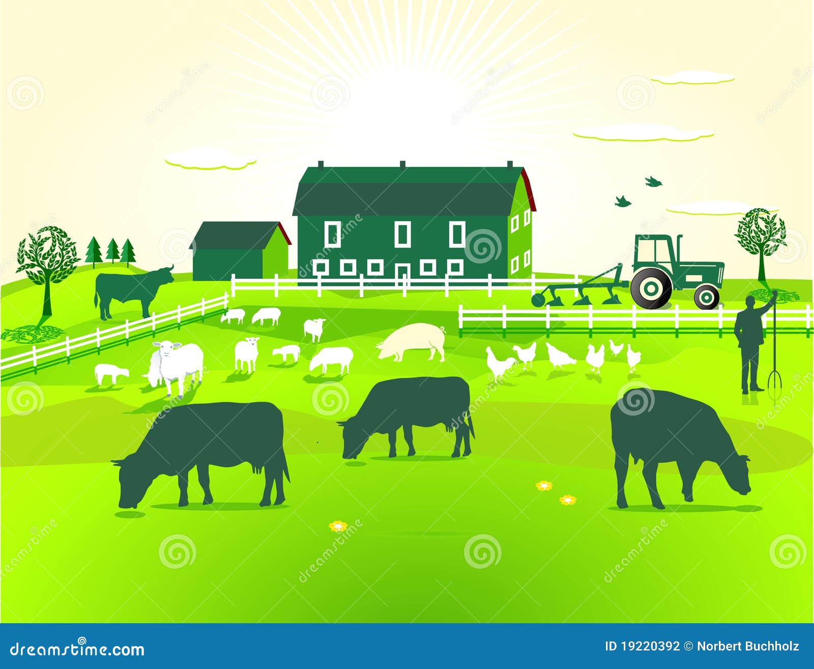 Green Farm stock vector. Illustration of agricultural - 19220392