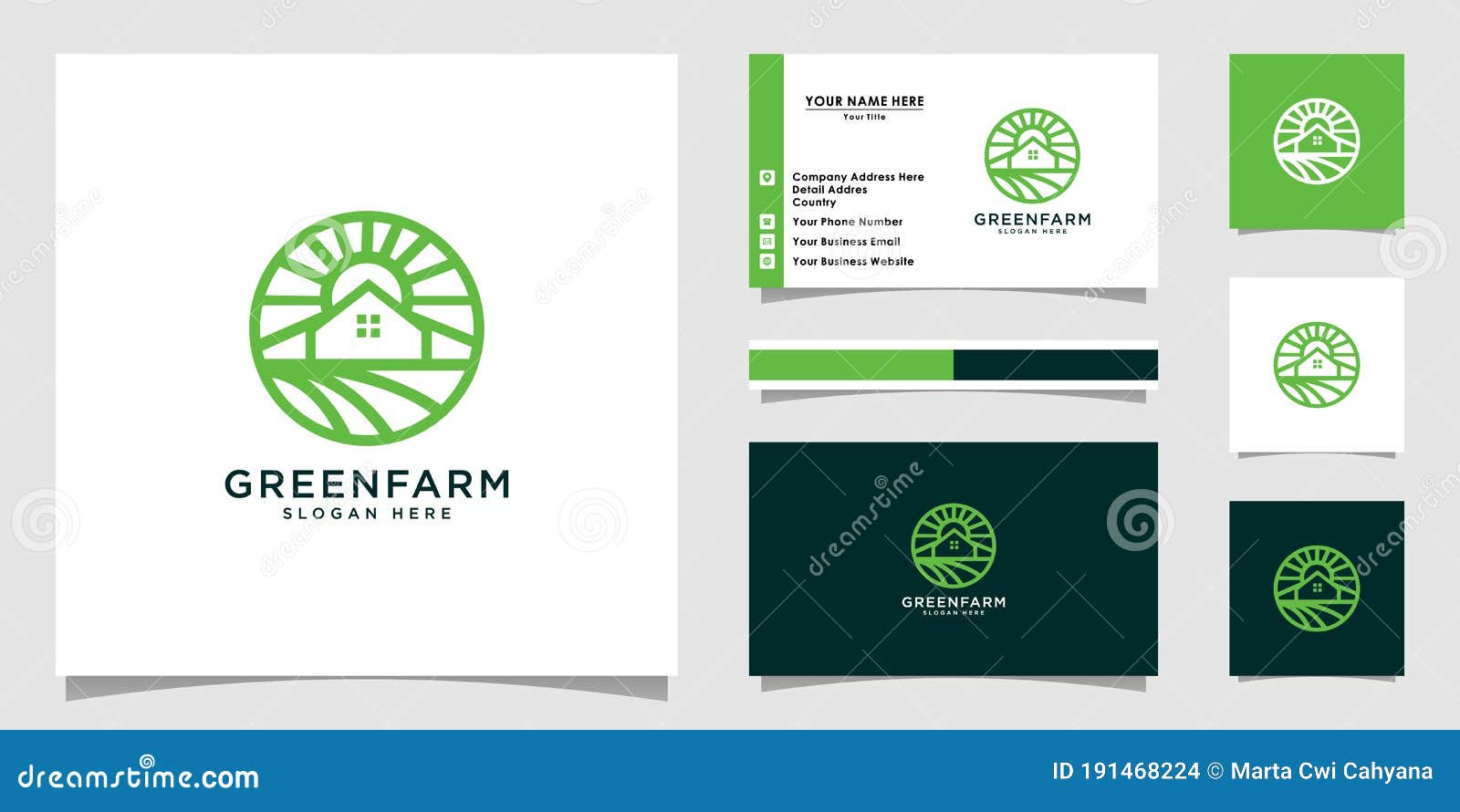 Green Farm Logos Vector Emblem Stock Vector - Illustration of nature ...