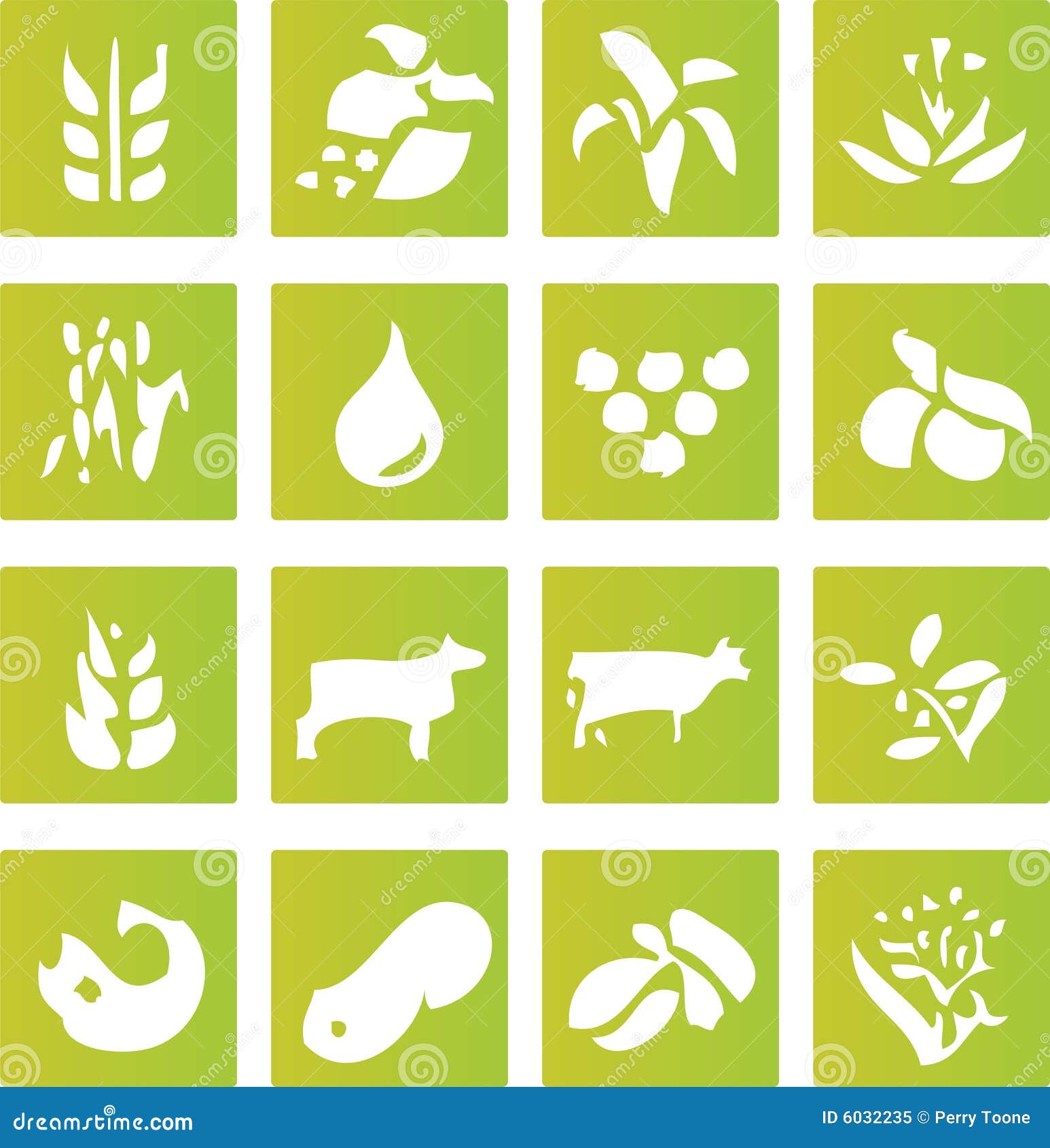 Green Farming Crop Icons Picture. Image: 6032235