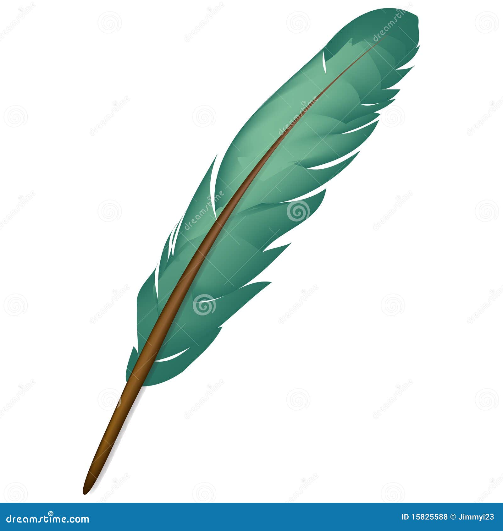 Green feather stock vector. Illustration of element, blue - 15825588