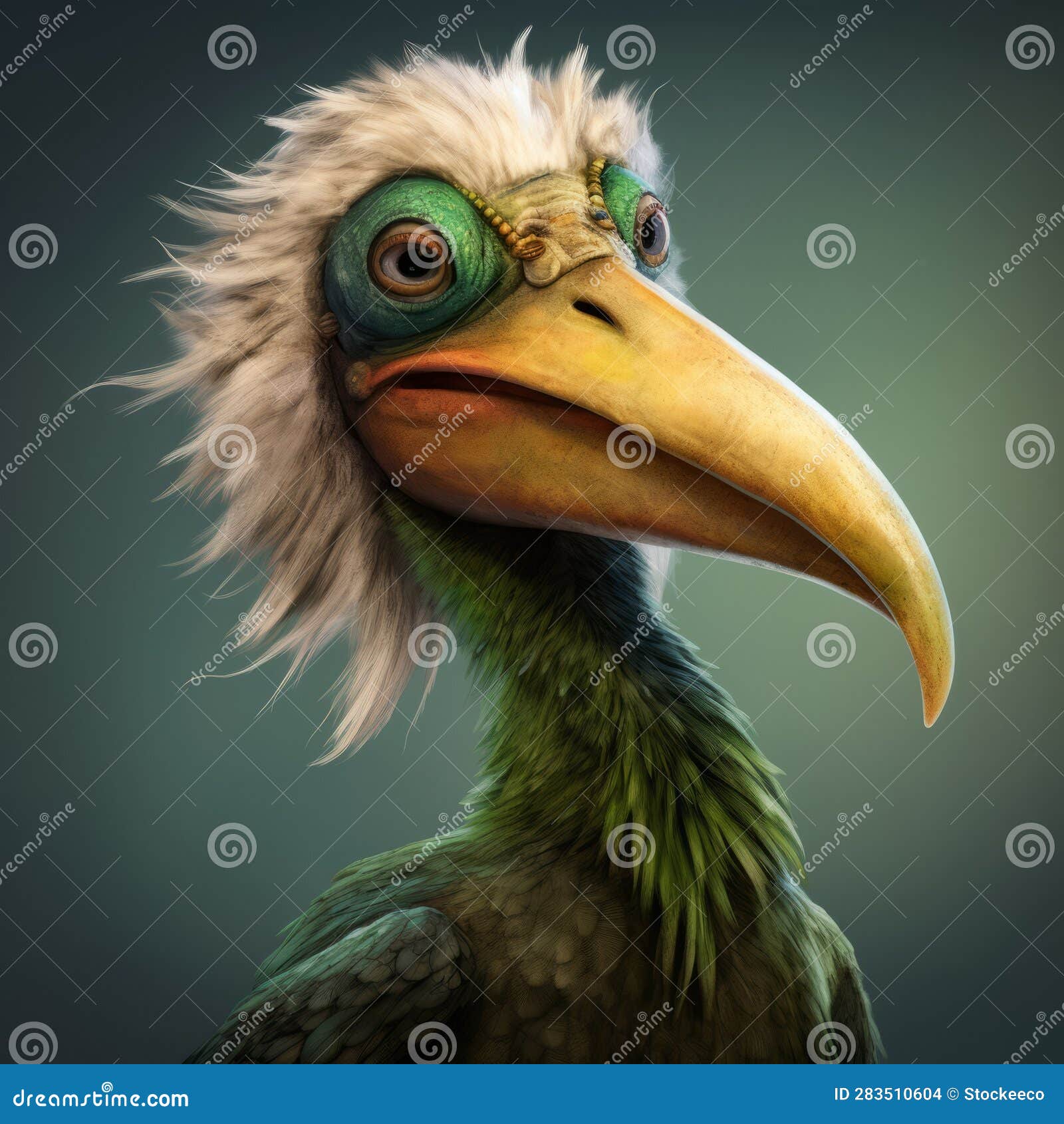 Green-feathered Bird in Zbrush Style with Maya Rendering Stock ...