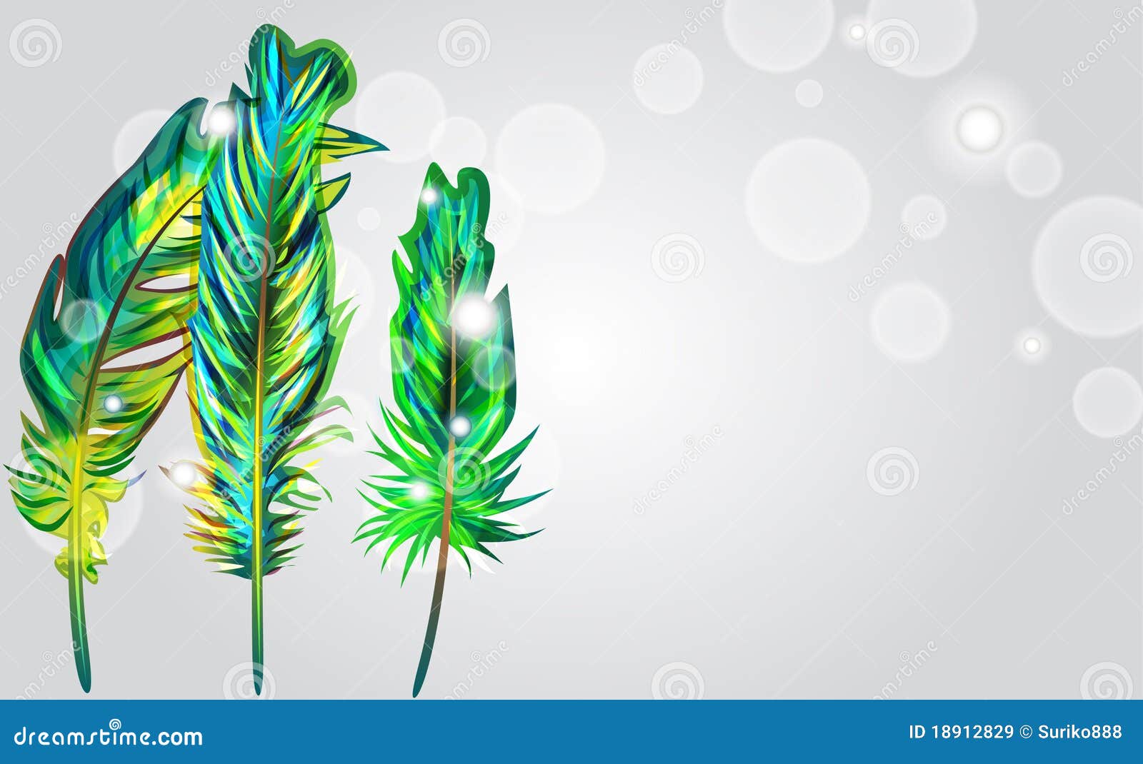 Green feathers stock vector. Illustration of backdrop - 18912829