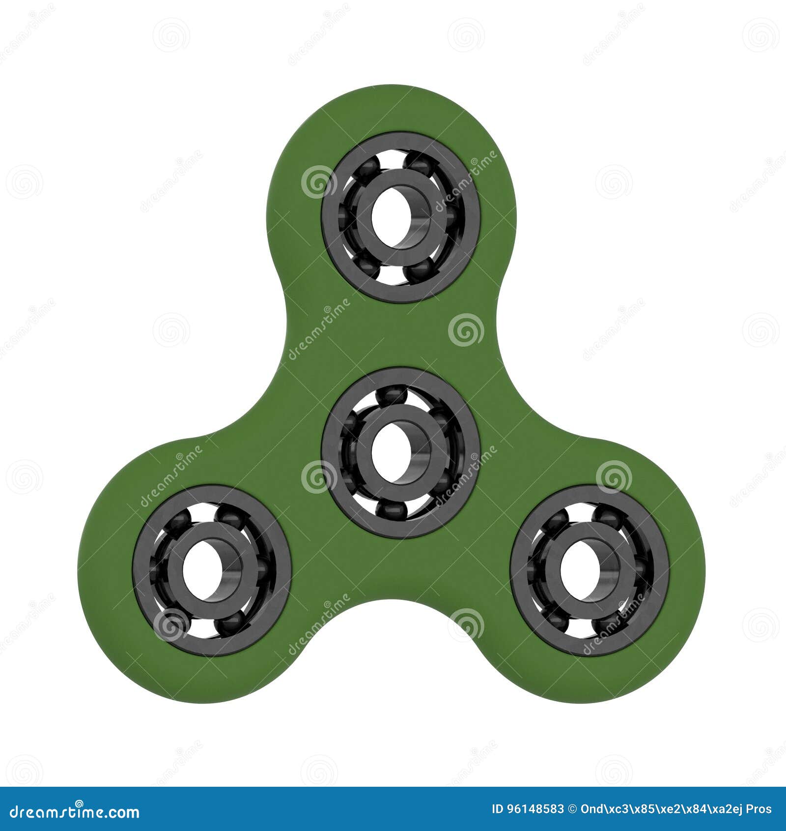 Green Fidget Spinner - 3D Illustration Render Modern Stock Illustration ...