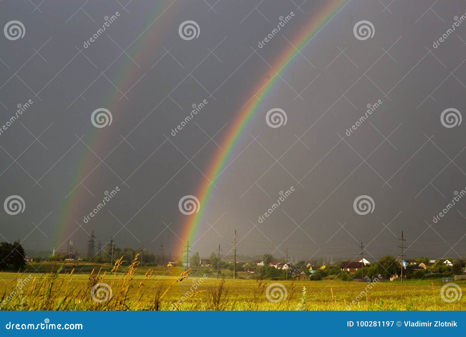 Beautiful real rainbows stock image. Image of forecastrainbow - 100281197
