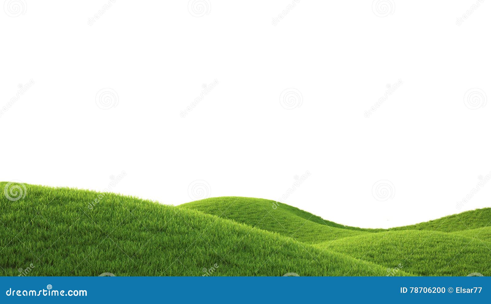 Green field. 3D rendering stock illustration. Illustration of herb ...