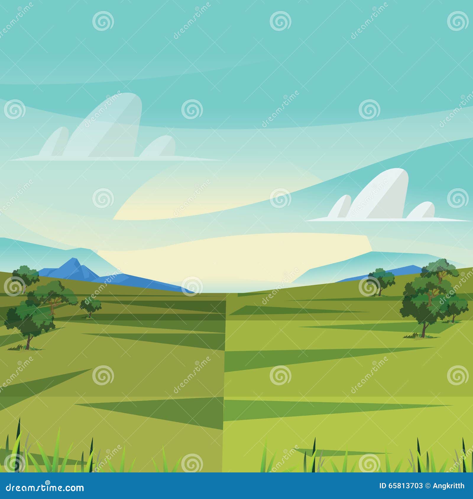 Green field - stock illustration. Illustration of plant - 65813703