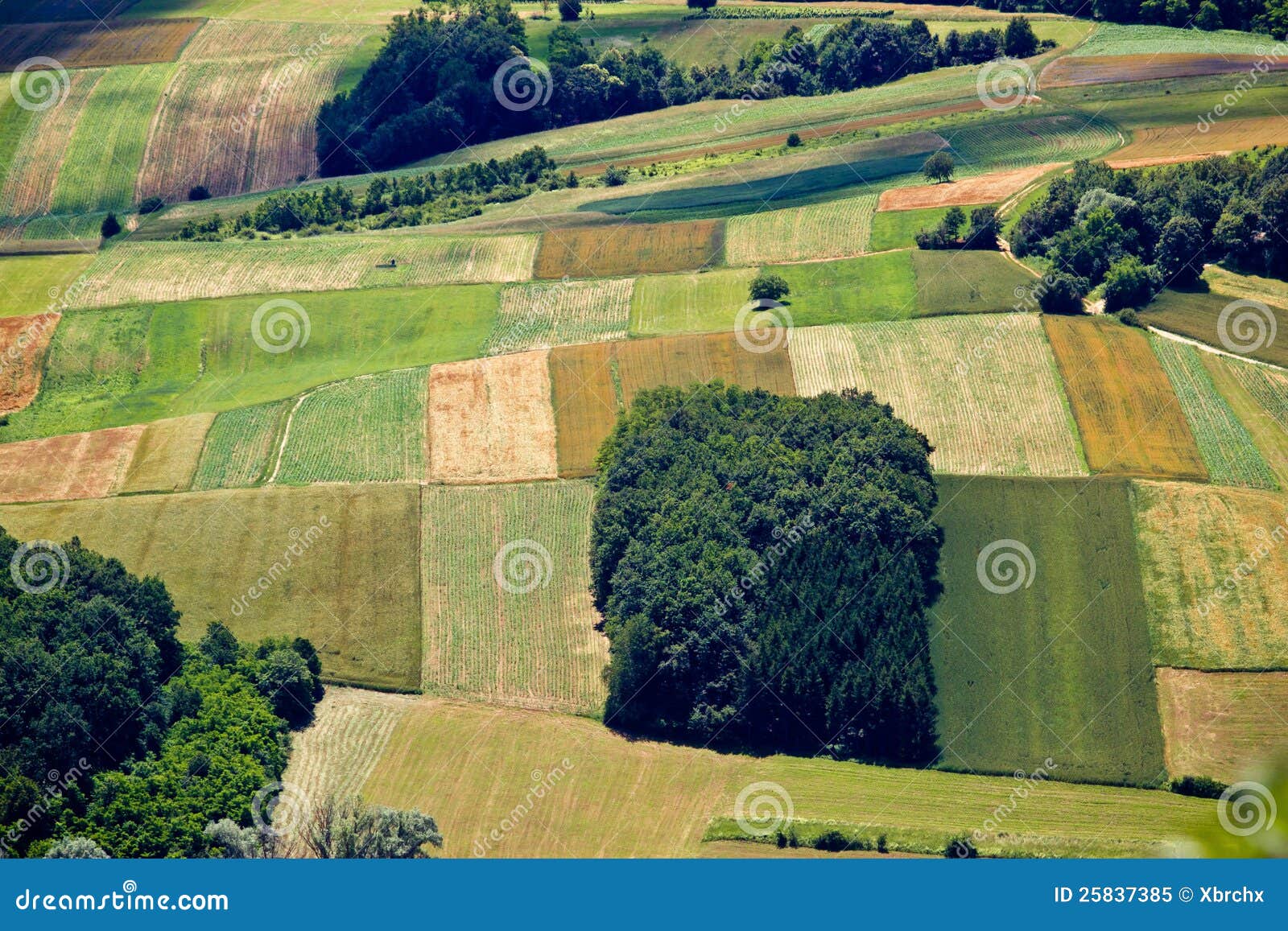 Green Field Layers Aerial View Stock Image - Image of layers ...