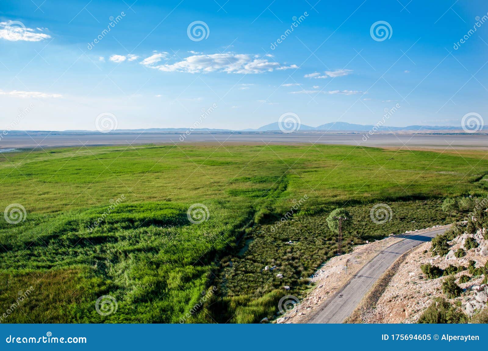 Green Fields Mountain and Cloudy Sky from Acigol Stock Image - Image of ...