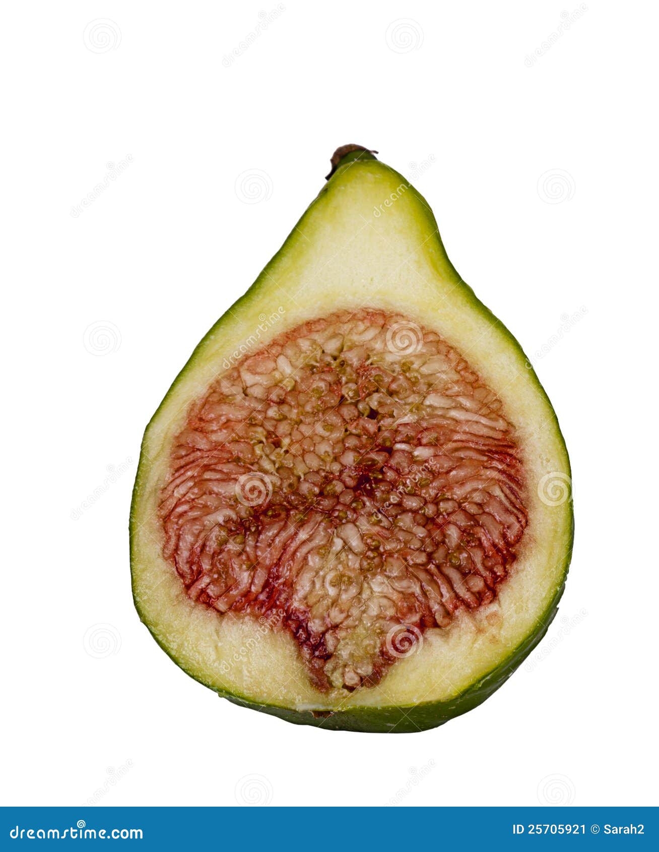 Green Fig Cut in Half, Isolated Stock Image - Image of green, cutout ...