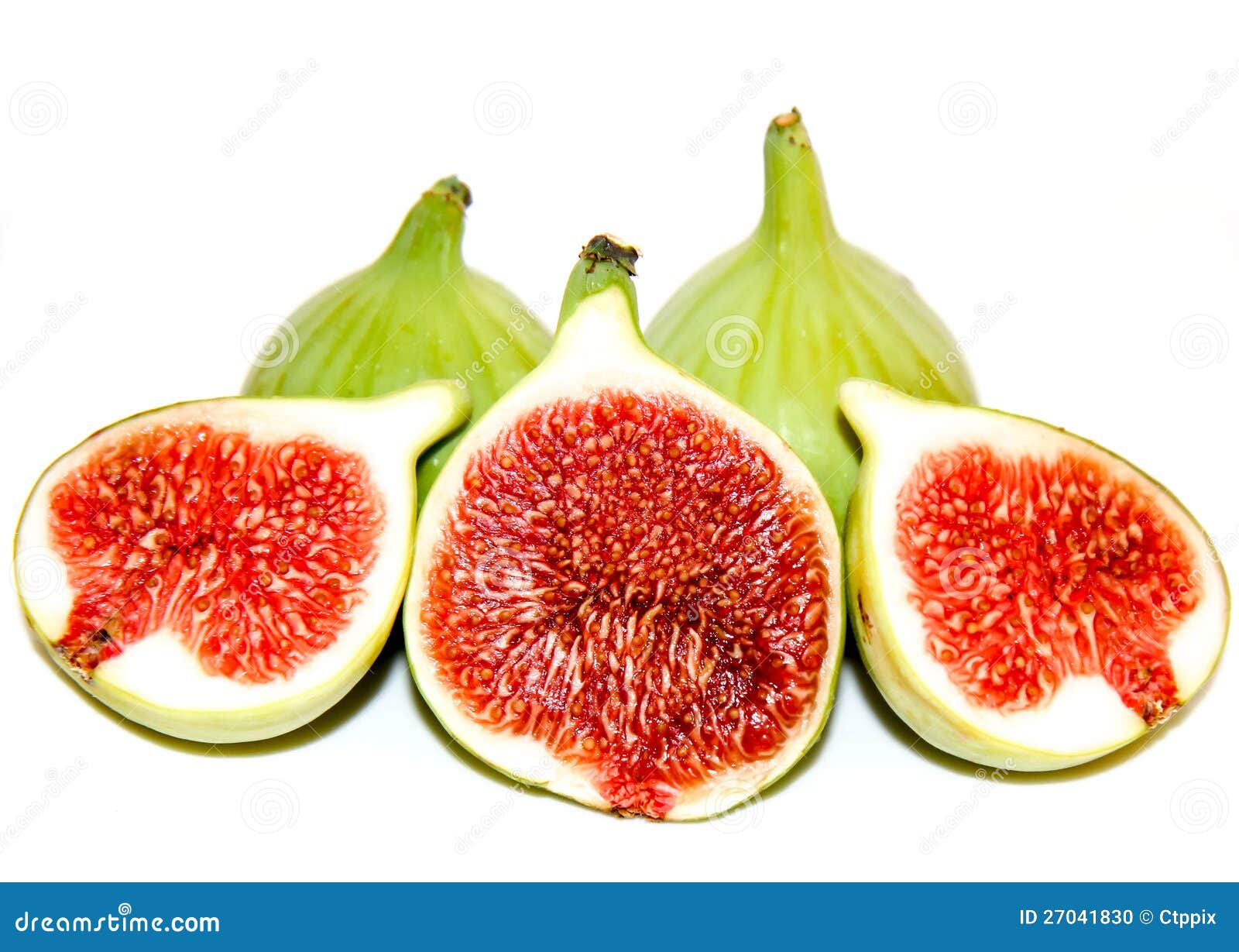Green Figs Isolated on White Stock Photo - Image of fruit, closeup ...