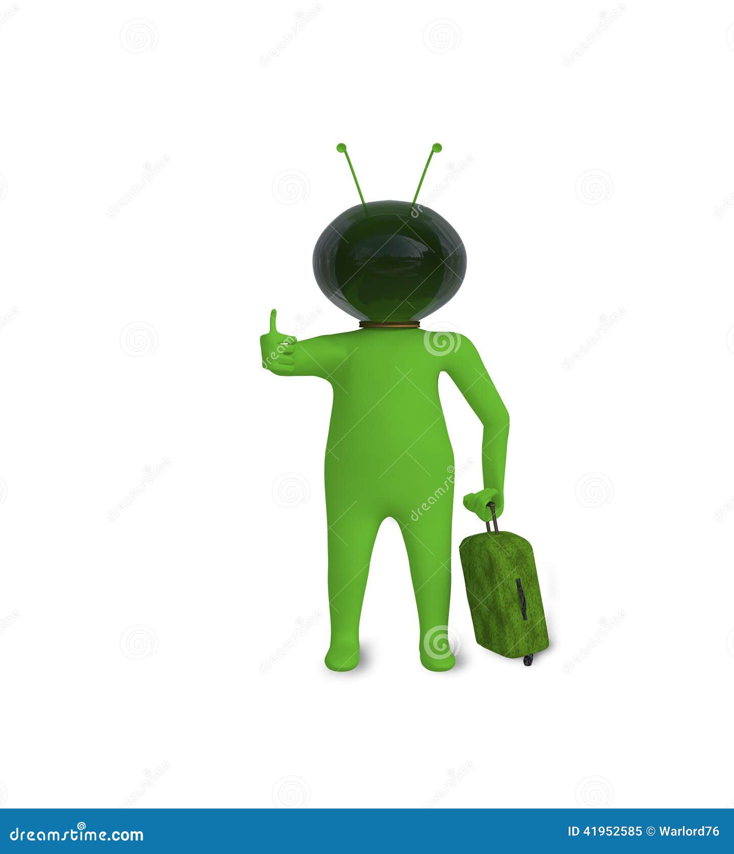 Green Figure with Glass Helmet Stock Illustration - Illustration of ...